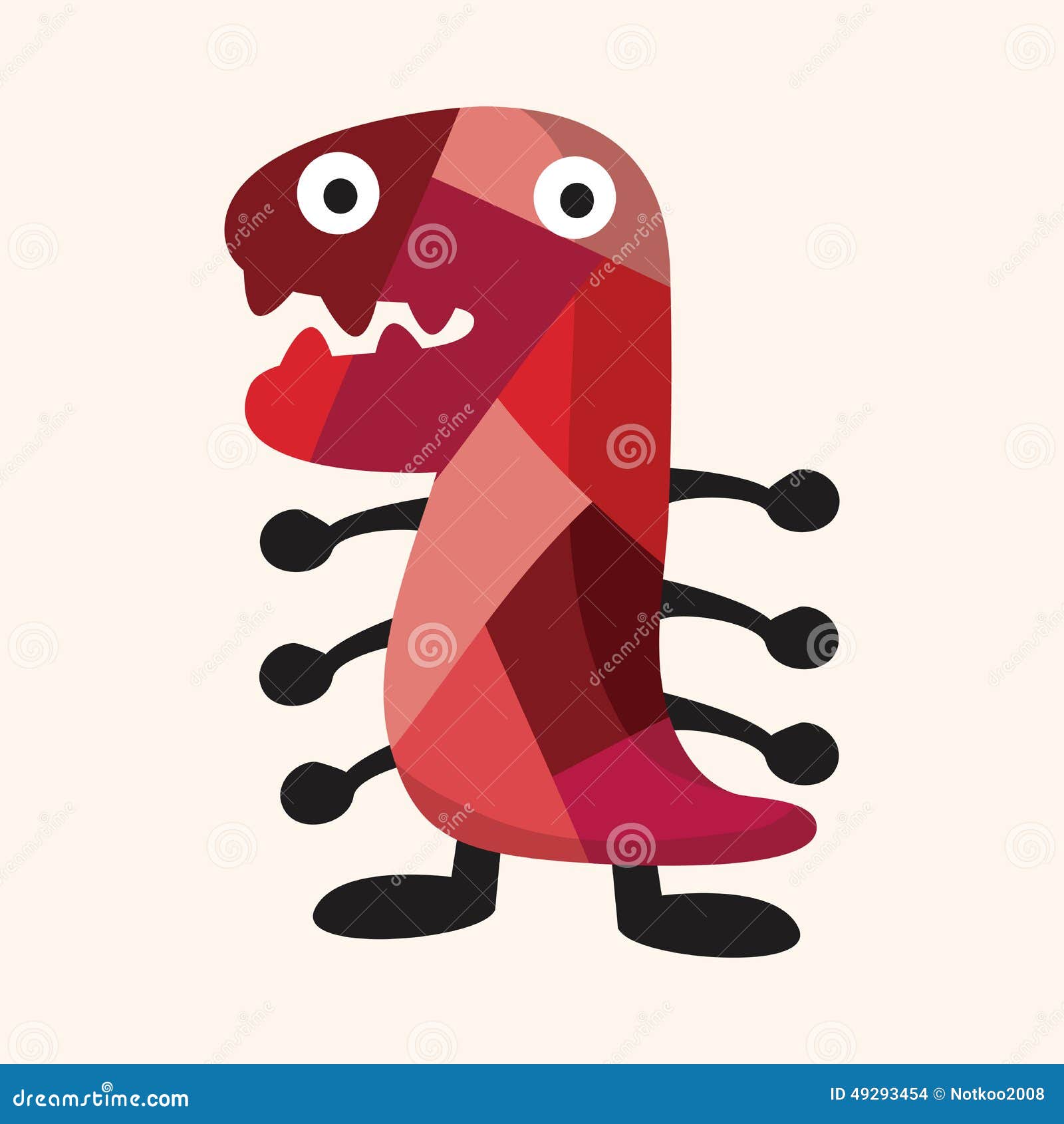 De Bizarre Elementen Van Het Monster Vlakke Pictogram, Eps10 Vector ...