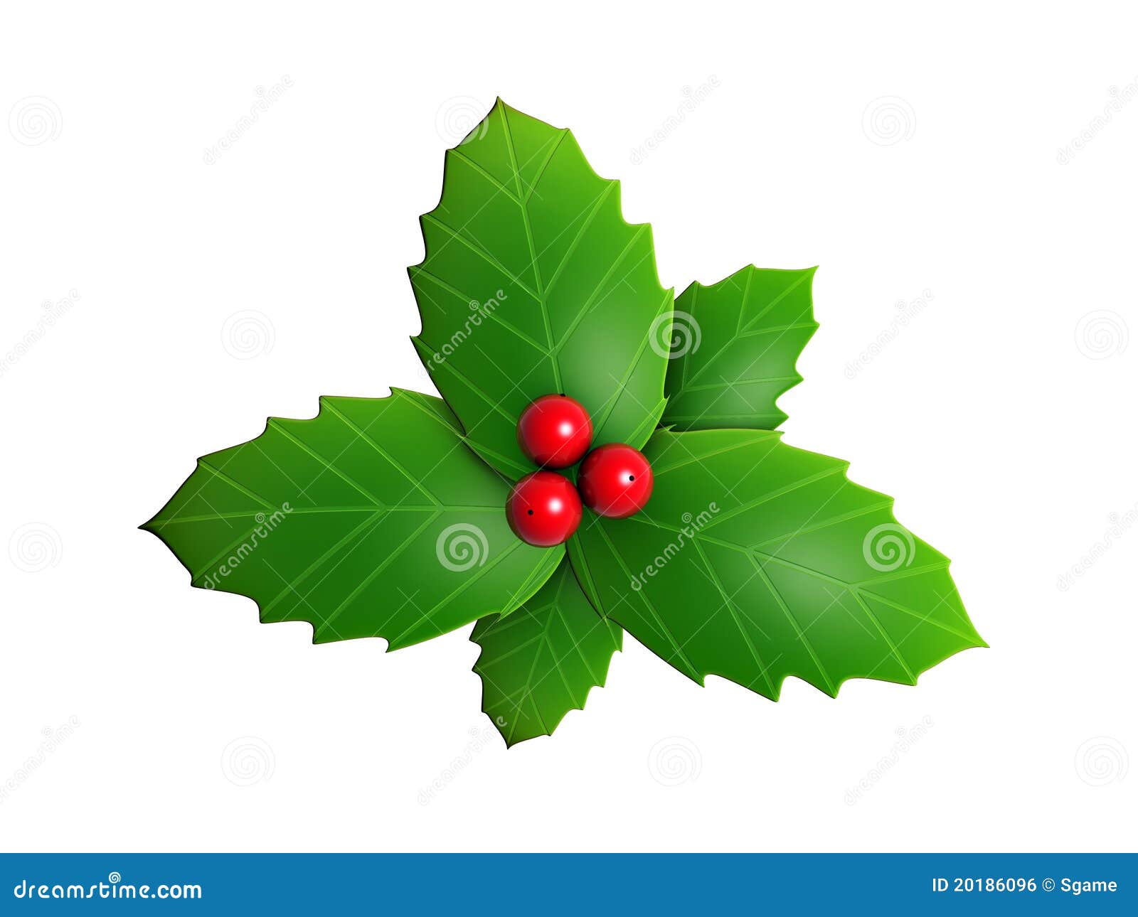 De Bladeren Van De Hulst En Rode Bes Stock Illustratie - Illustration ...