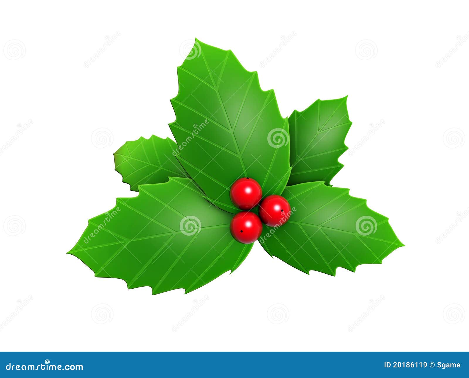 De Bladeren Van De Hulst En Rode Bes Stock Illustratie - Illustration ...