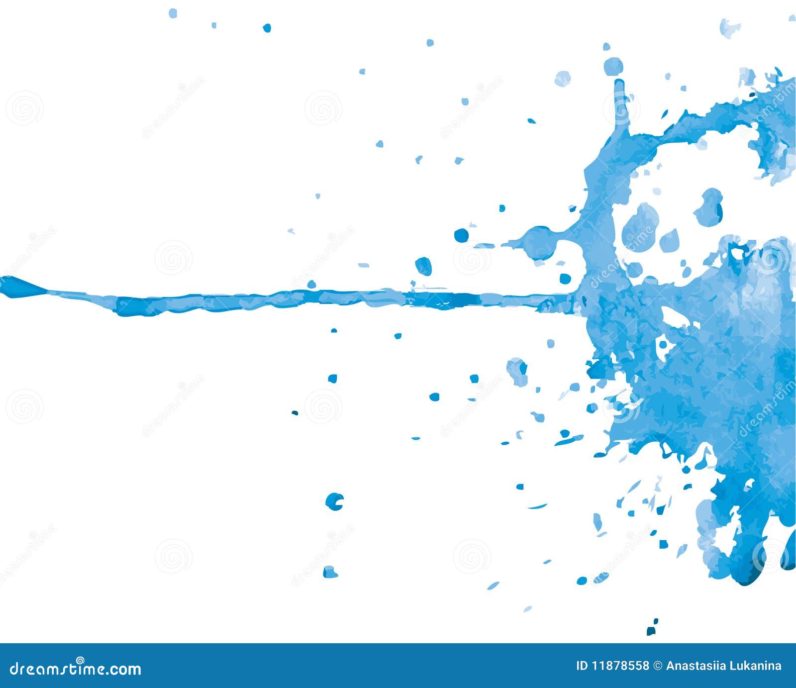 De blauwe vlek van de inkt vector illustratie. Illustration of bobbel ...