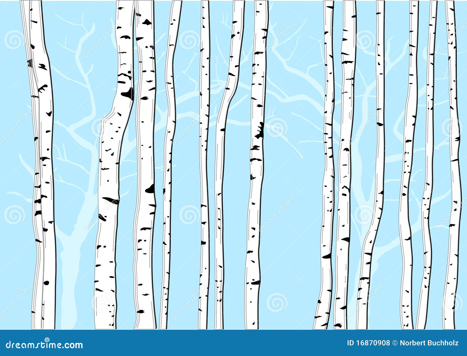 De bomen van de berk vector illustratie. Illustration of groep - 16870908