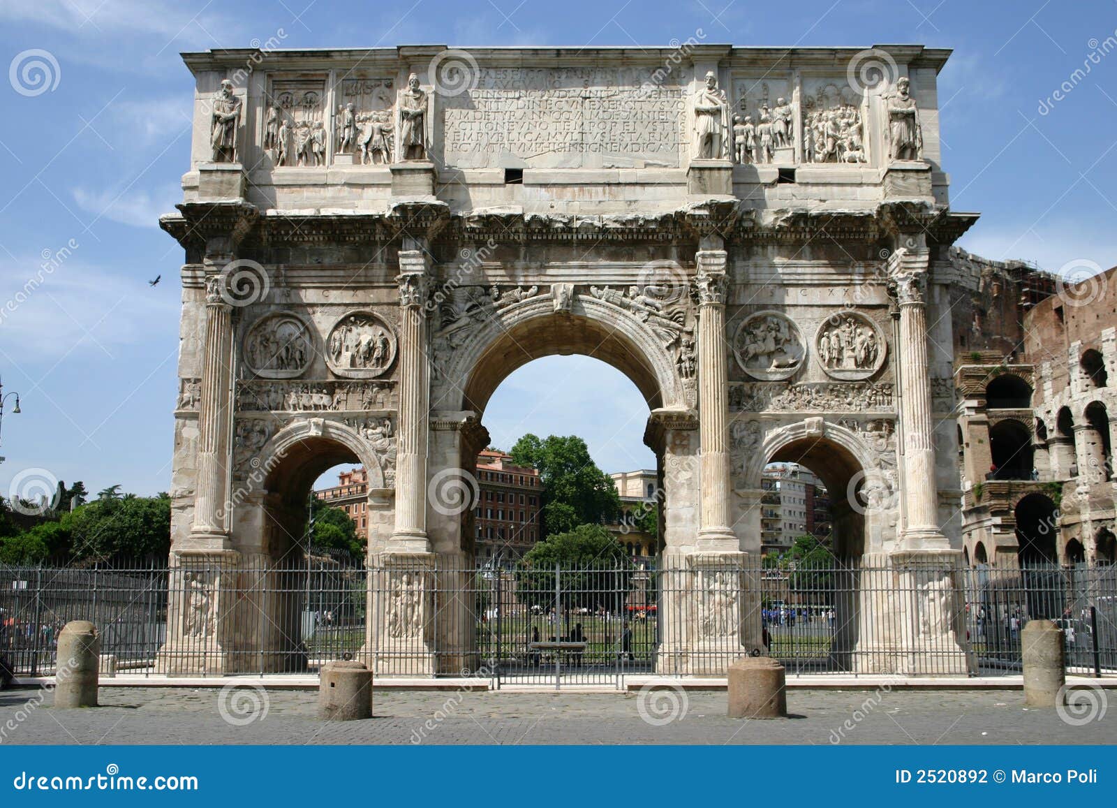 De Boog Van De Triomf - Rome Stock Foto - Image of viering, decors: 2520892