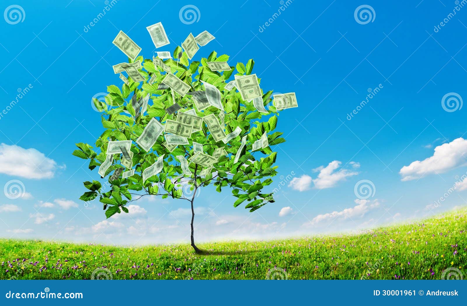 De boom van dollars stock afbeelding. Image of symbool - 30001961