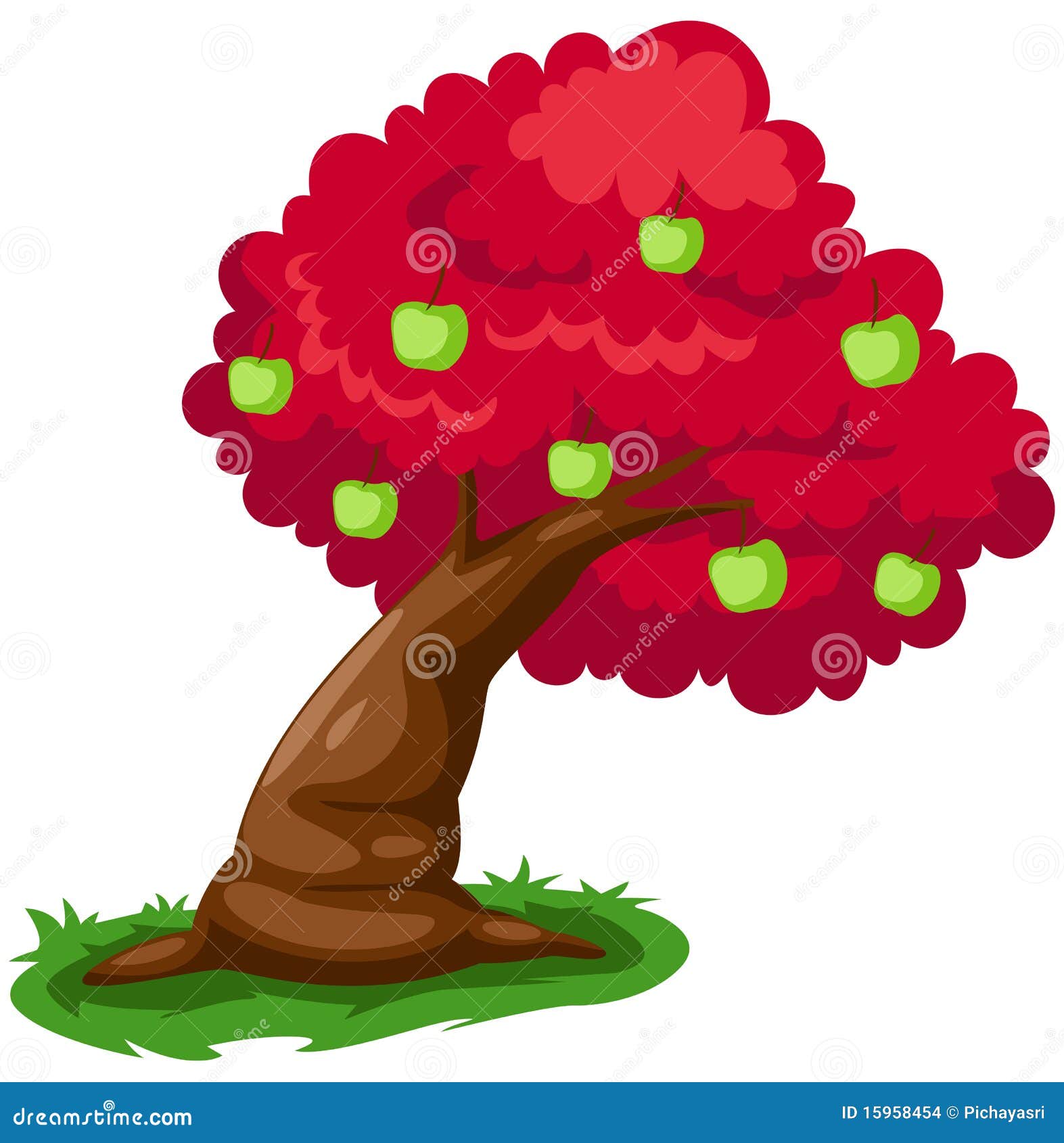 De boom van de appel vector illustratie. Illustration of appel - 15958454