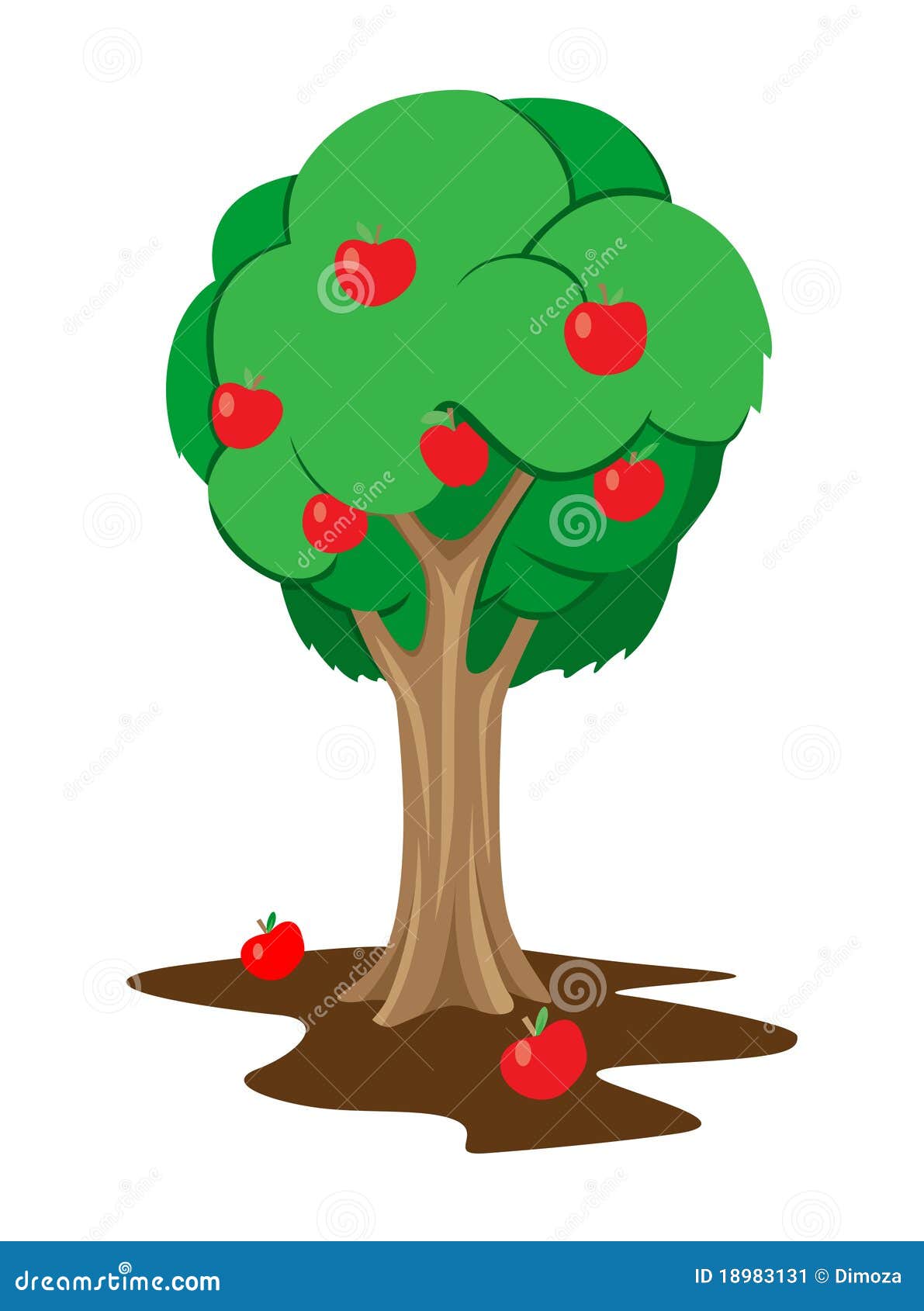 De boom van de appel vector illustratie. Illustration of verleiding ...