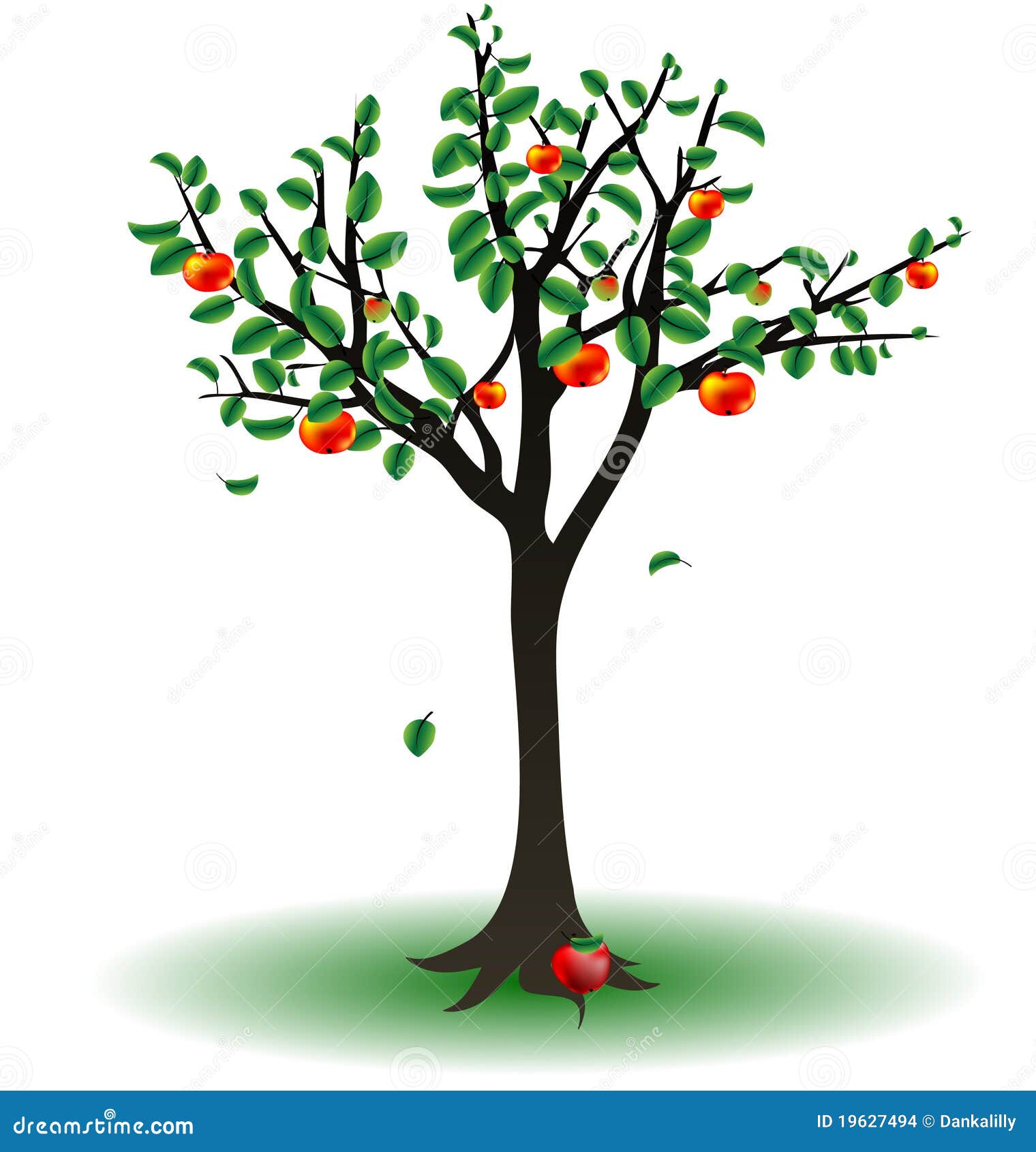 De boom van de appel vector illustratie. Illustration of boete - 19627494