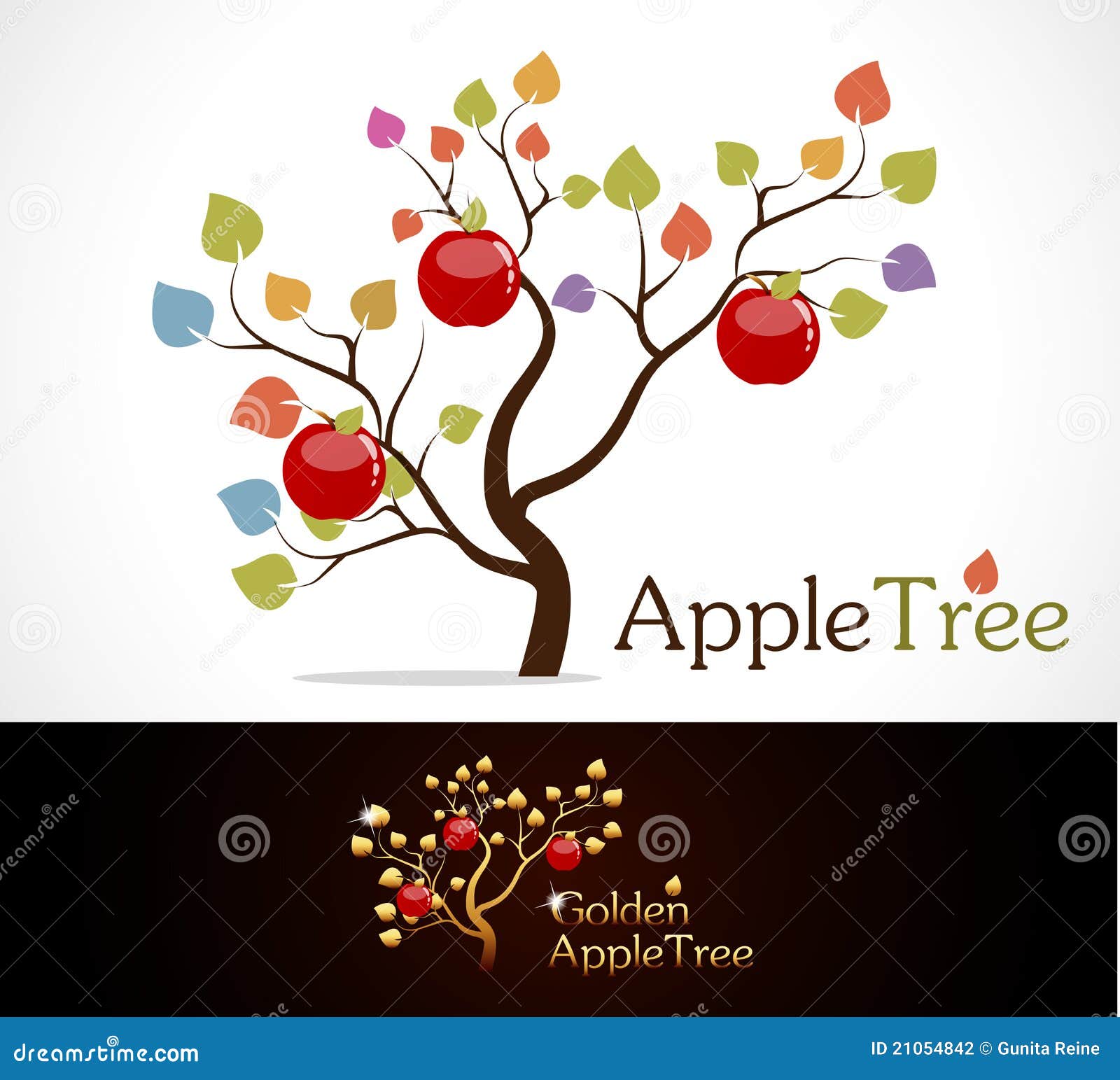 De boom van de appel vector illustratie. Illustration of kleurrijk ...