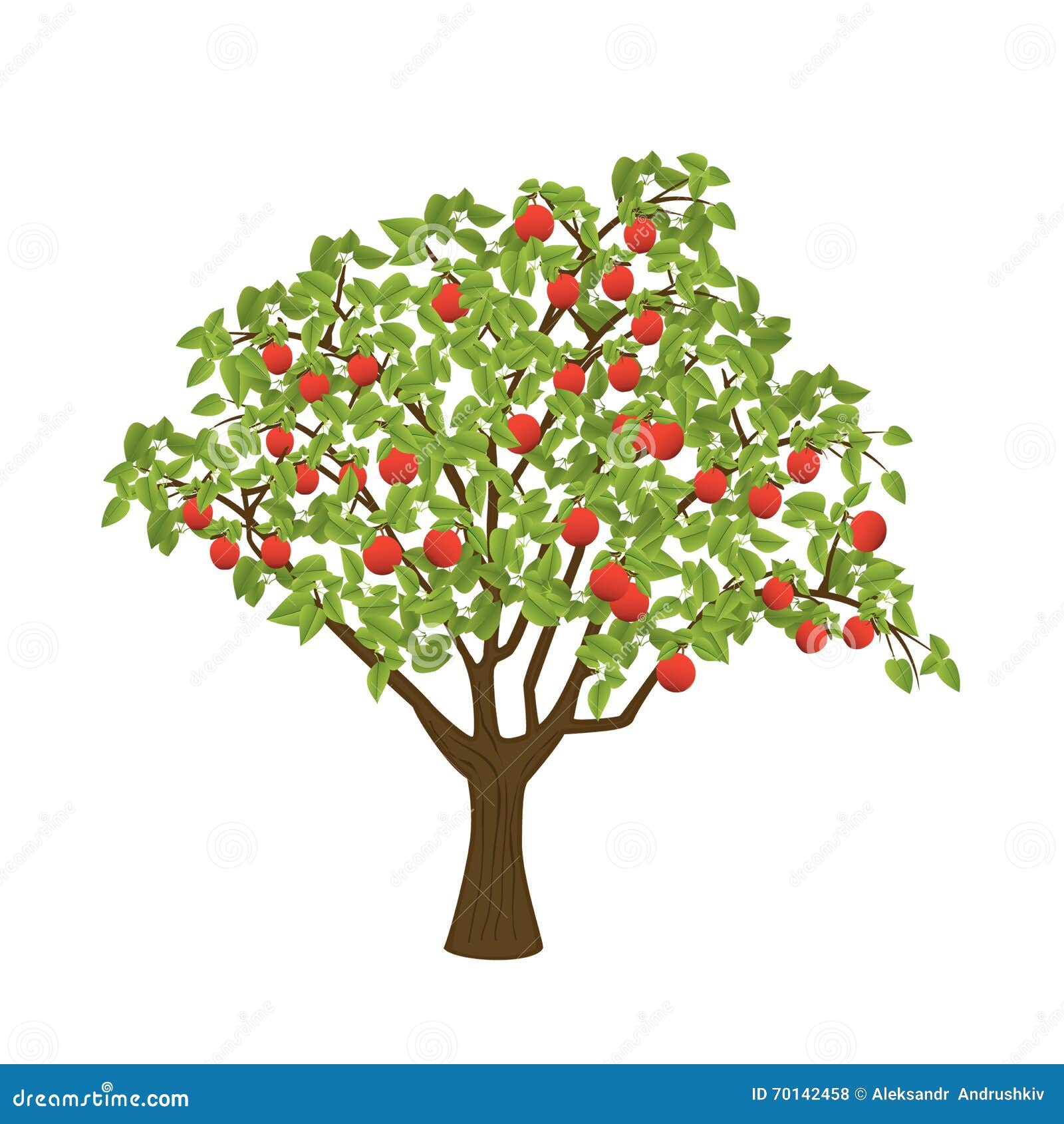 De boom van de appel vector illustratie. Illustration of oogst - 70142458