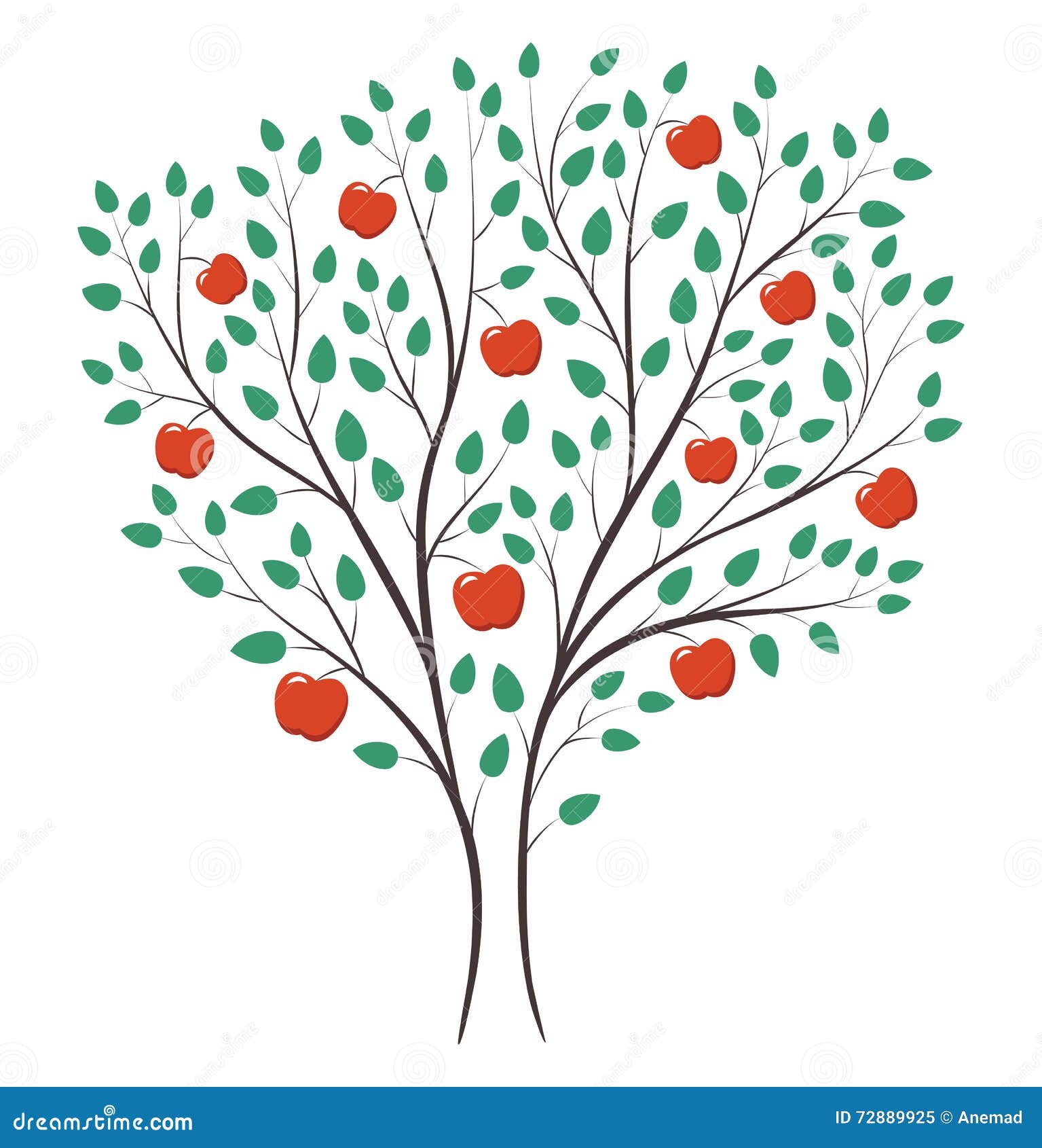 De boom van de appel vector illustratie. Illustration of boom - 72889925