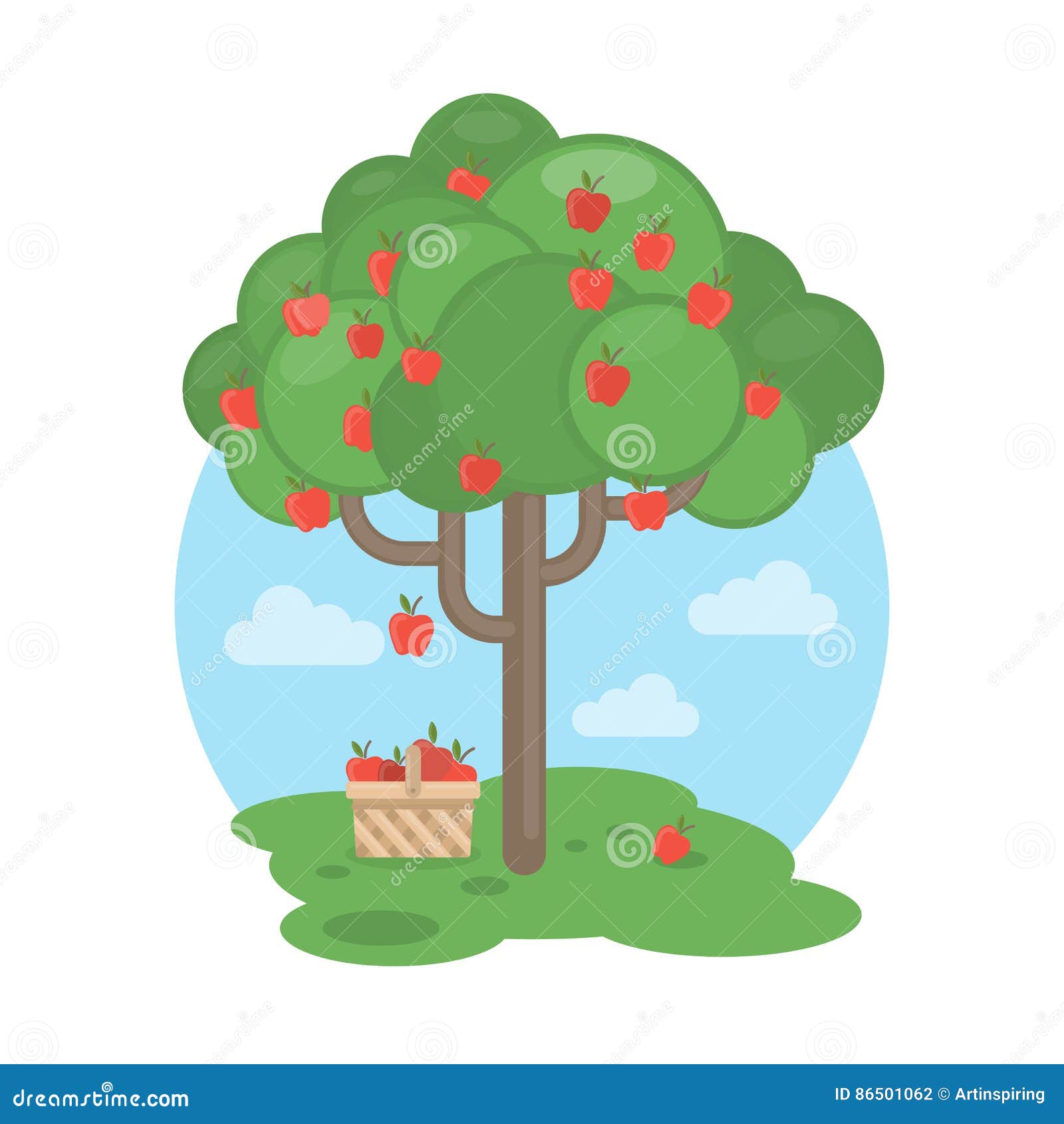 De boom van de appel vector illustratie. Illustration of landbouw ...