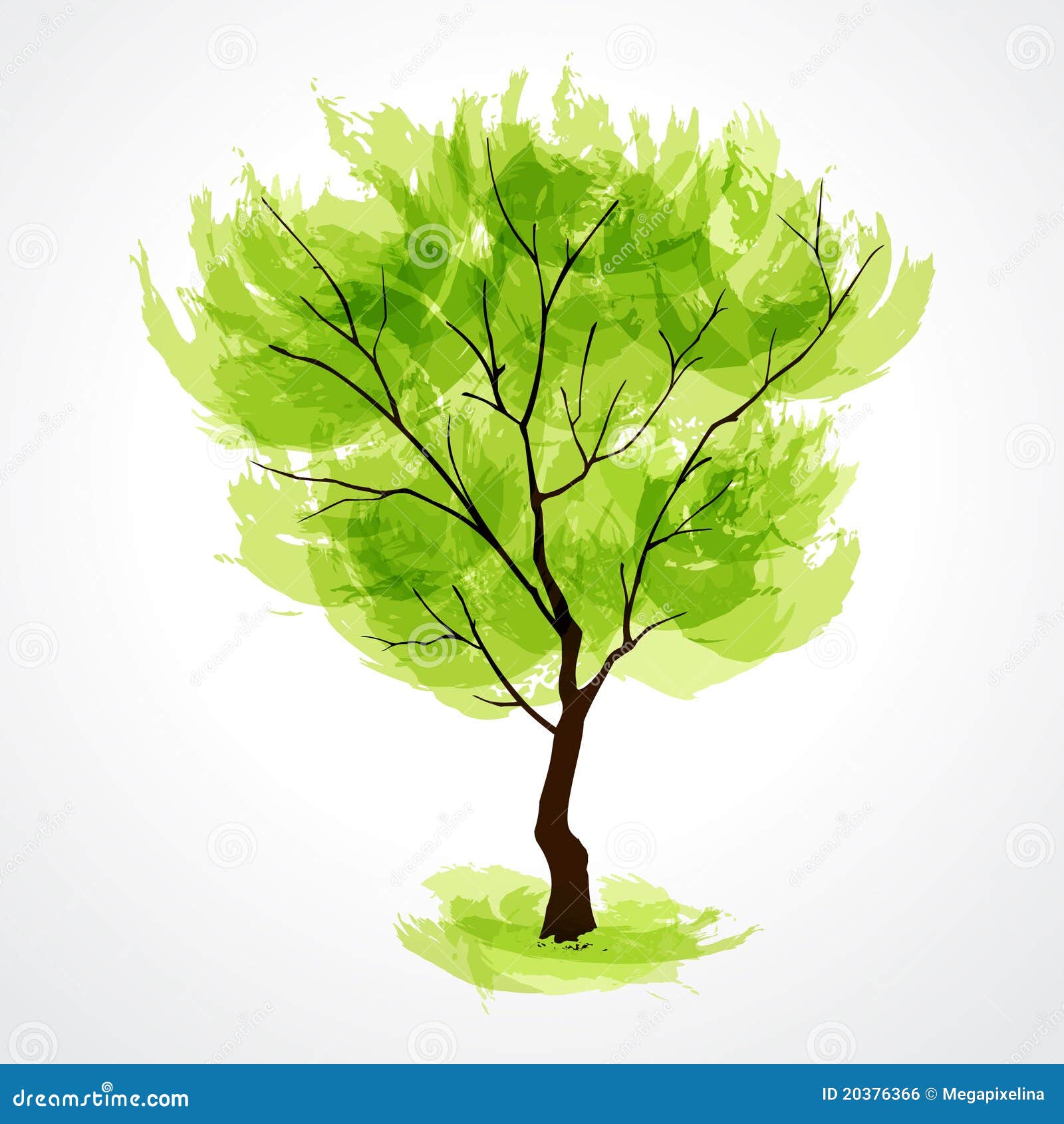 De boom van de zomer vector illustratie. Illustration of decoratief ...