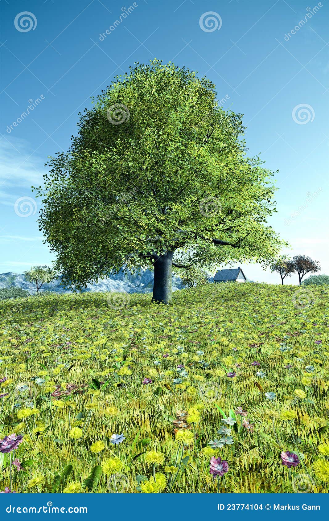 De boom van de zomer stock illustratie. Illustration of vrede - 23774104