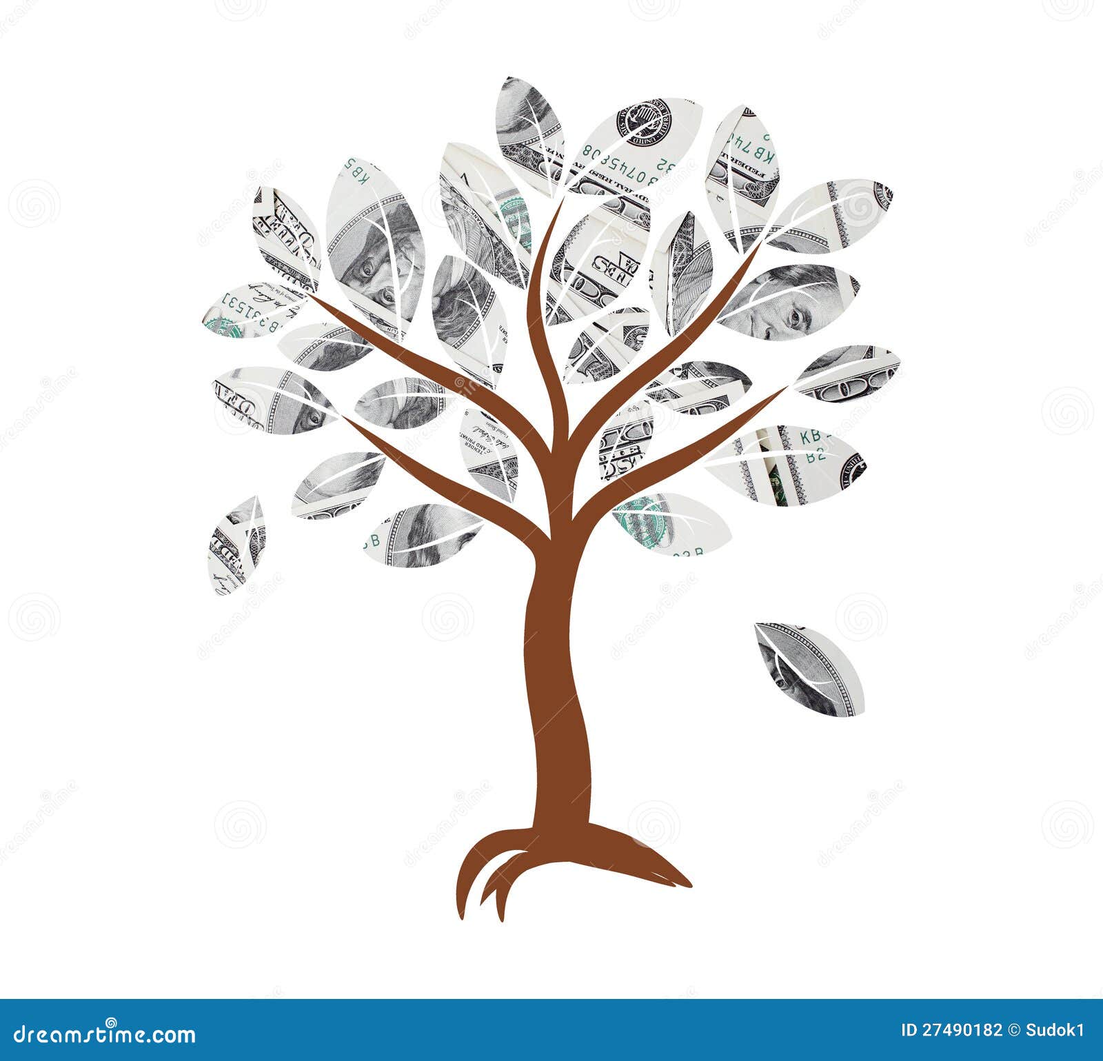 De boom van het geld stock illustratie. Illustration of blad - 27490182