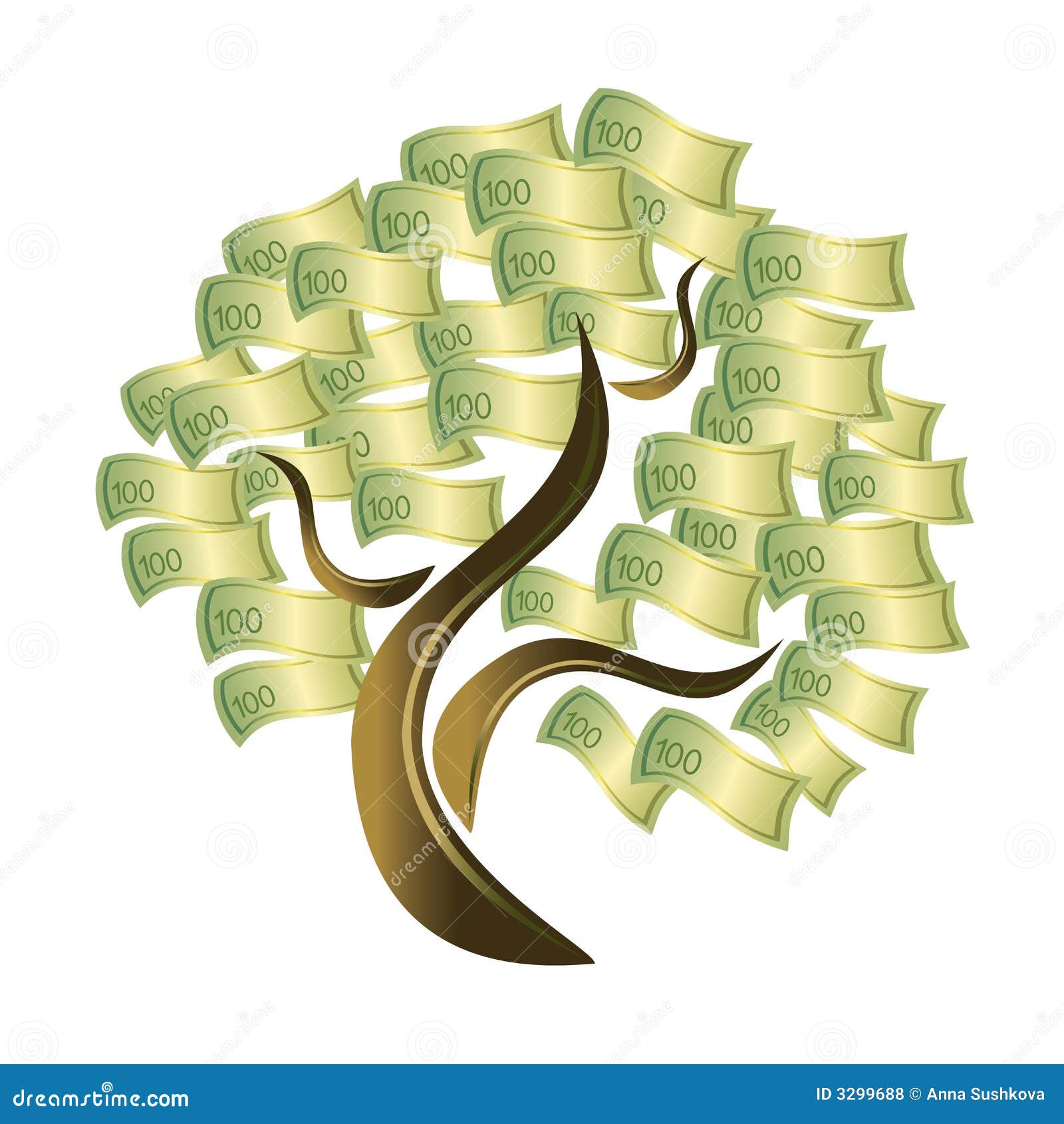 De boom van het geld. vector illustratie. Illustration of landschap ...
