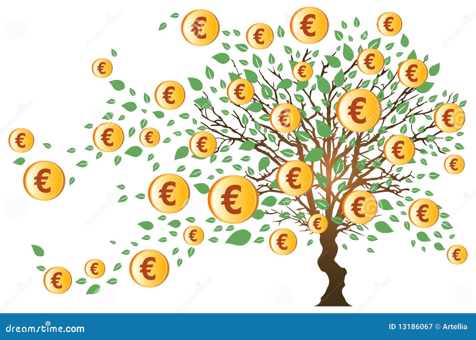 De Boom Van Het Geld Met Euro Vector Illustratie - Illustration of ...