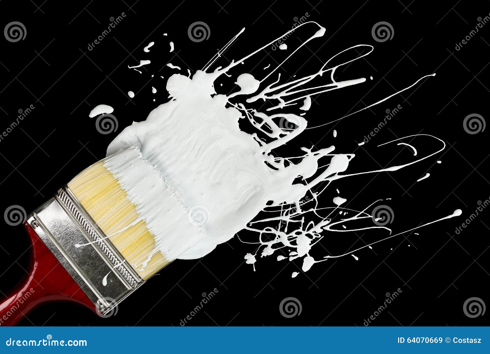 De Borstel Van De Verf En Verf Stock Afbeelding - Image of kleur ...