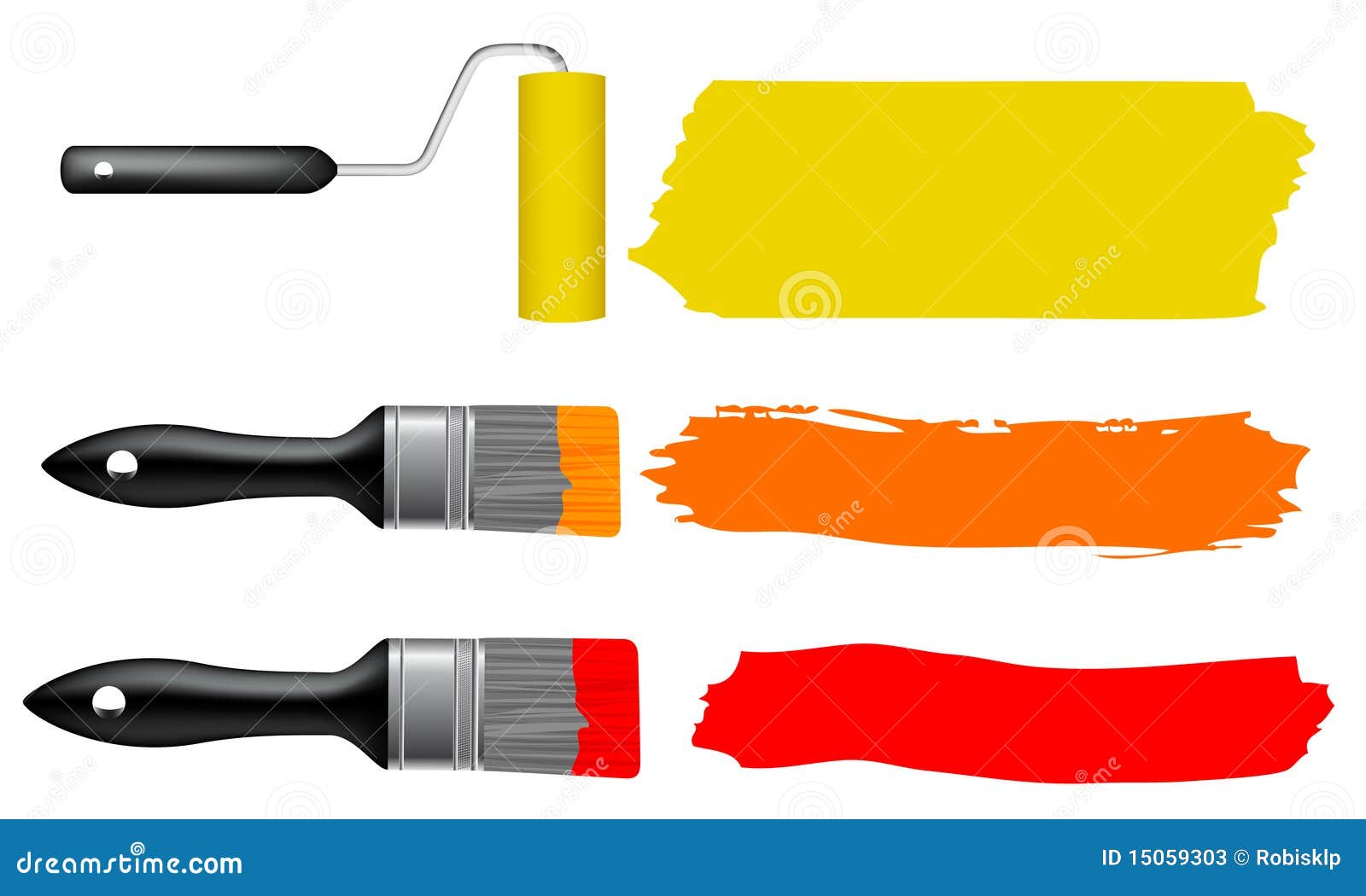 De Borstel Van De Verf En Verfrol Vector Illustratie - Illustration of ...