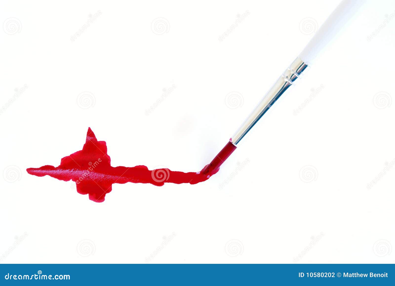 De Borstel Van De Verf Met Rode Verf Stock Foto - Image of klasse ...