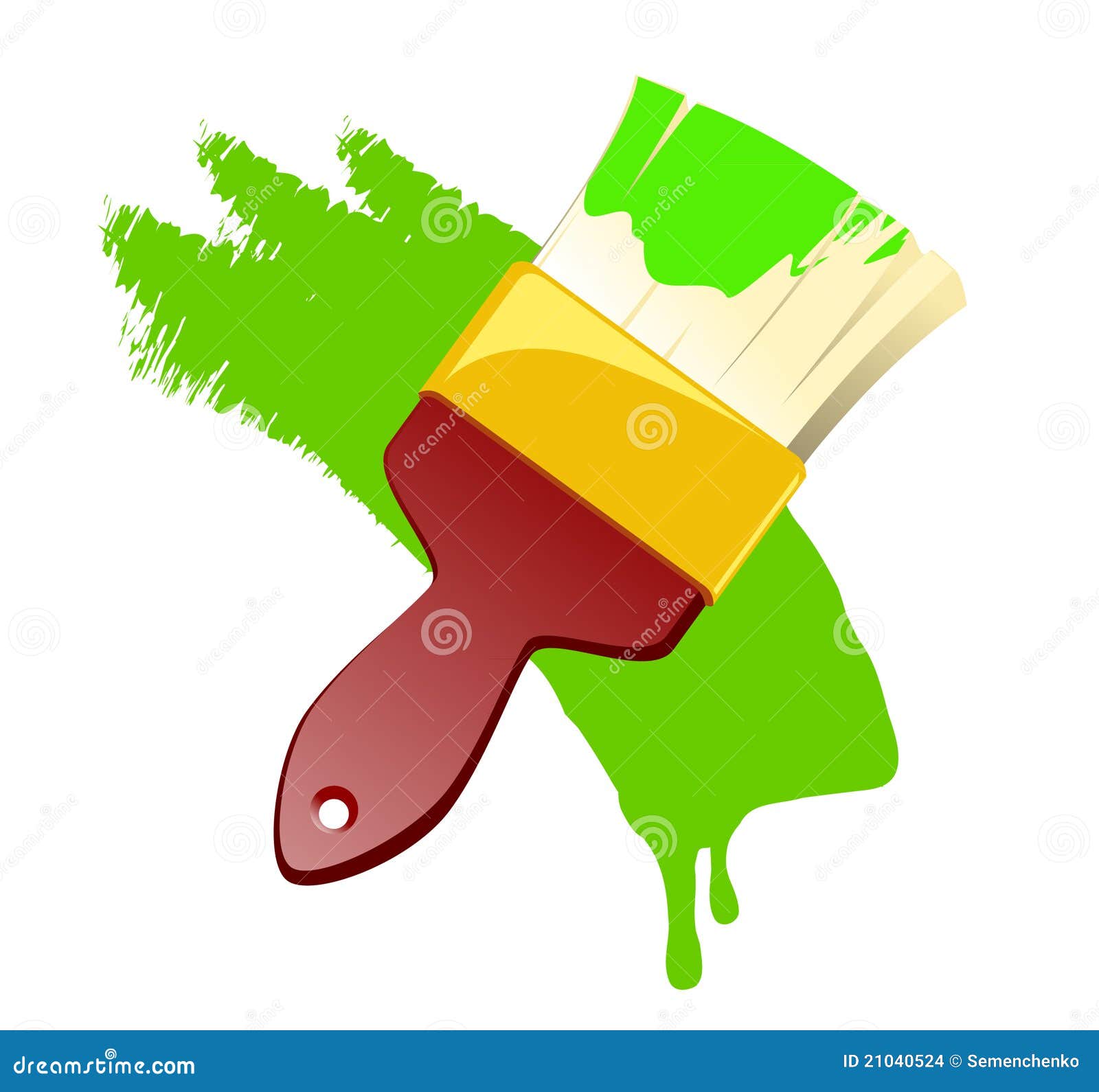 De Borstel Van De Verf Met Verf Vector Illustratie - Illustration of ...