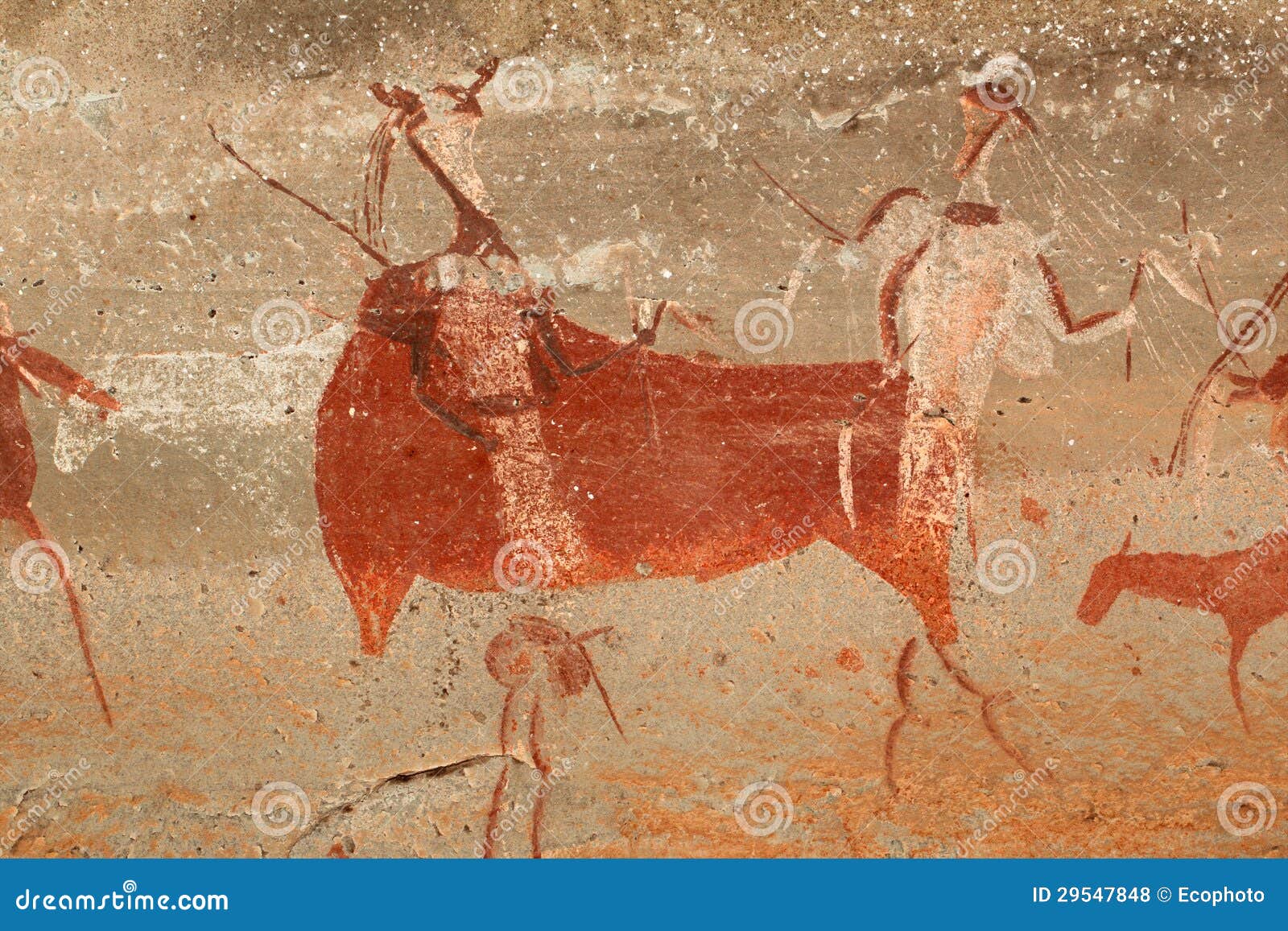 De Bosjesmannen Schommelen Het Schilderen Stock Illustratie ...