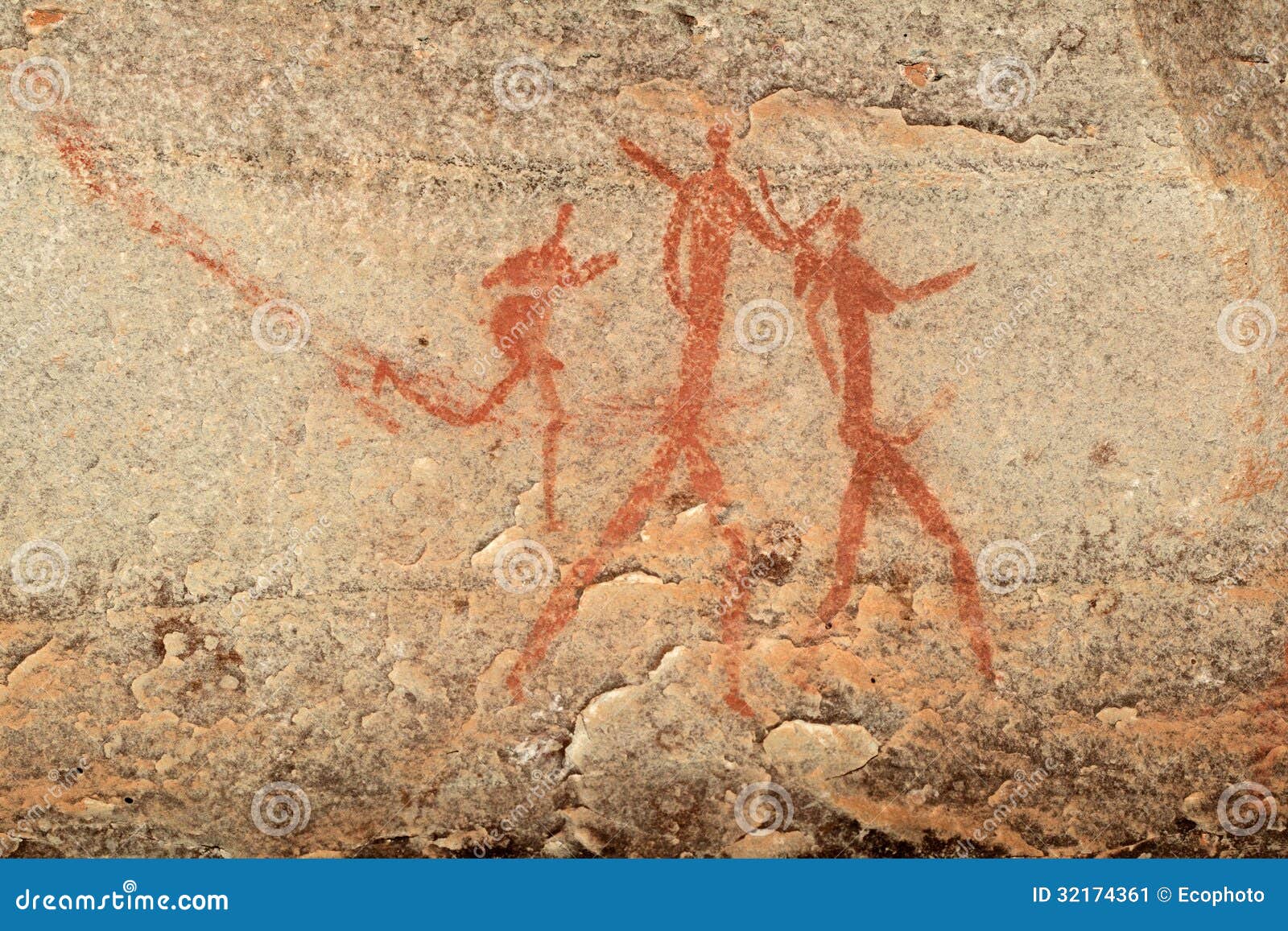 De Bosjesmannen Schommelen Het Schilderen Stock Illustratie ...