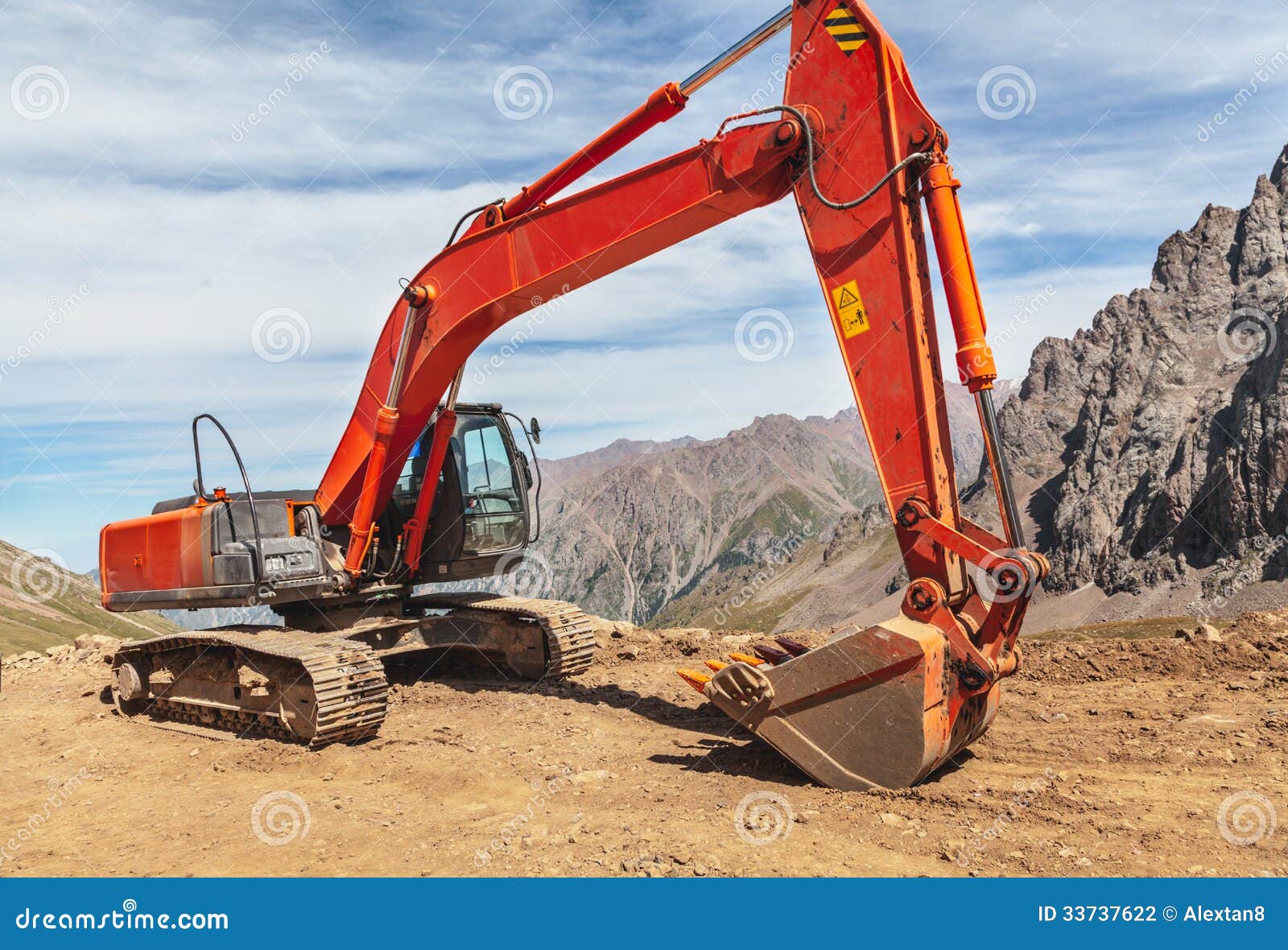 De Bouw Van De Graafwerktuigberg Stock Foto - Image of grint, machine ...