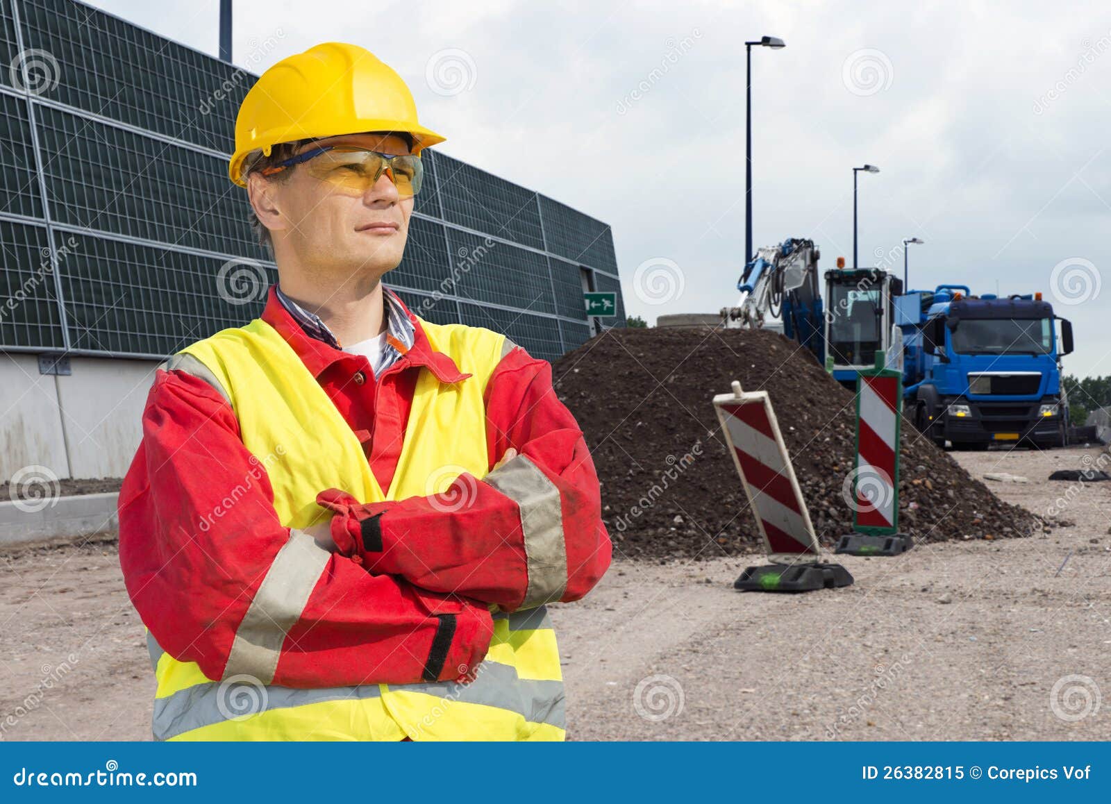 De Bouwvakker van de weg stock afbeelding. Image of infrastructuur ...