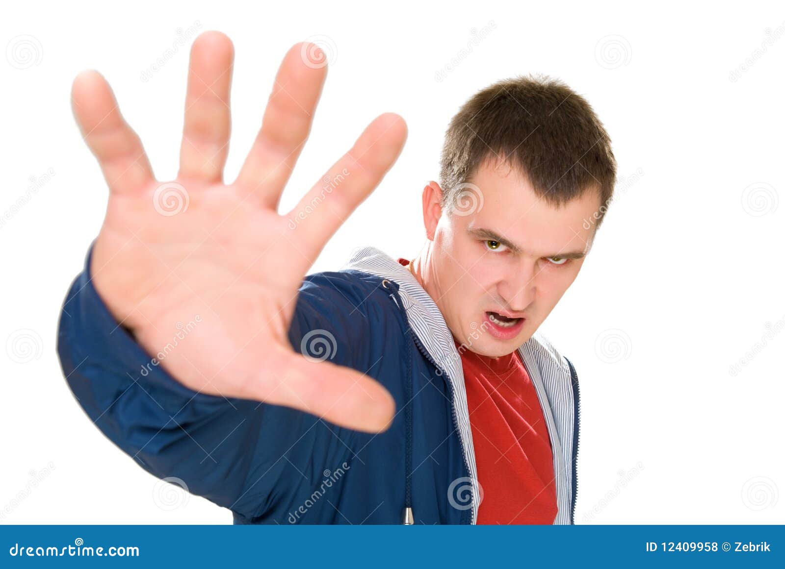 De Boze Mensen Zeggen Einde Met Omhoog Palm Stock Foto - Image of boete ...