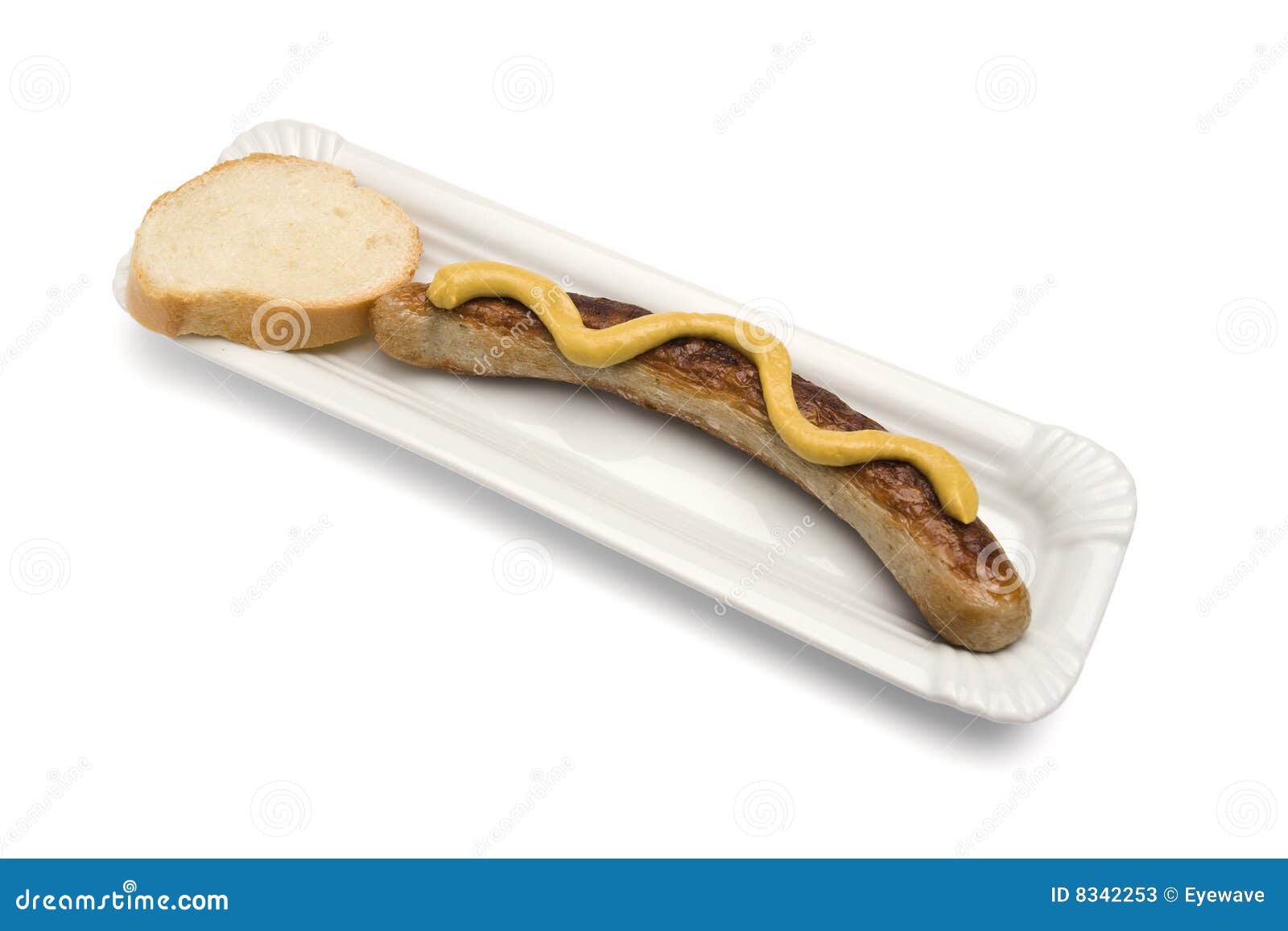 De Braadworst Van Thuringer Met Mosterd En Brood Stock Afbeelding ...