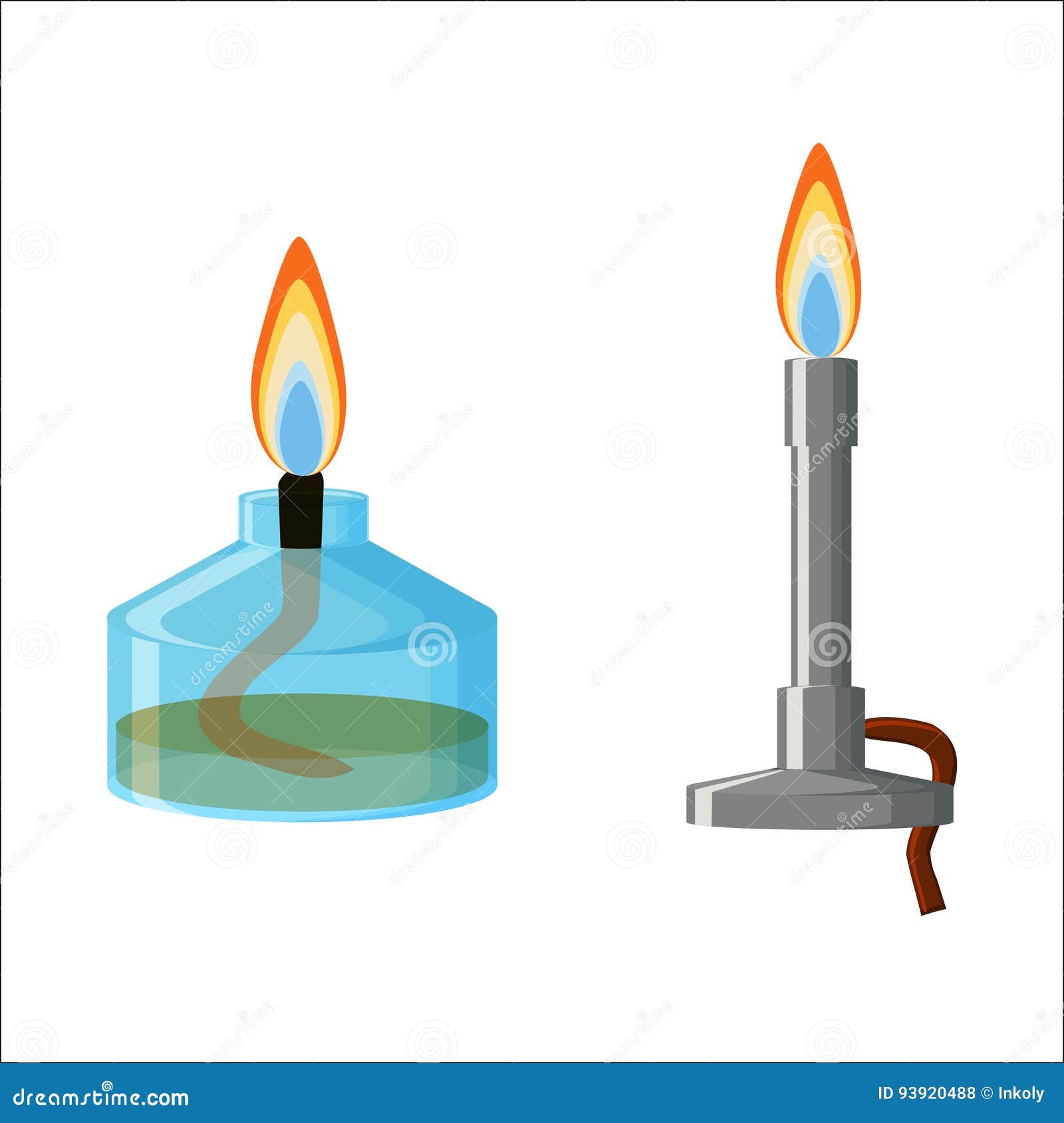 De Brander Van De Alcoholgeest En Bunsen-brander Vector Illustratie ...