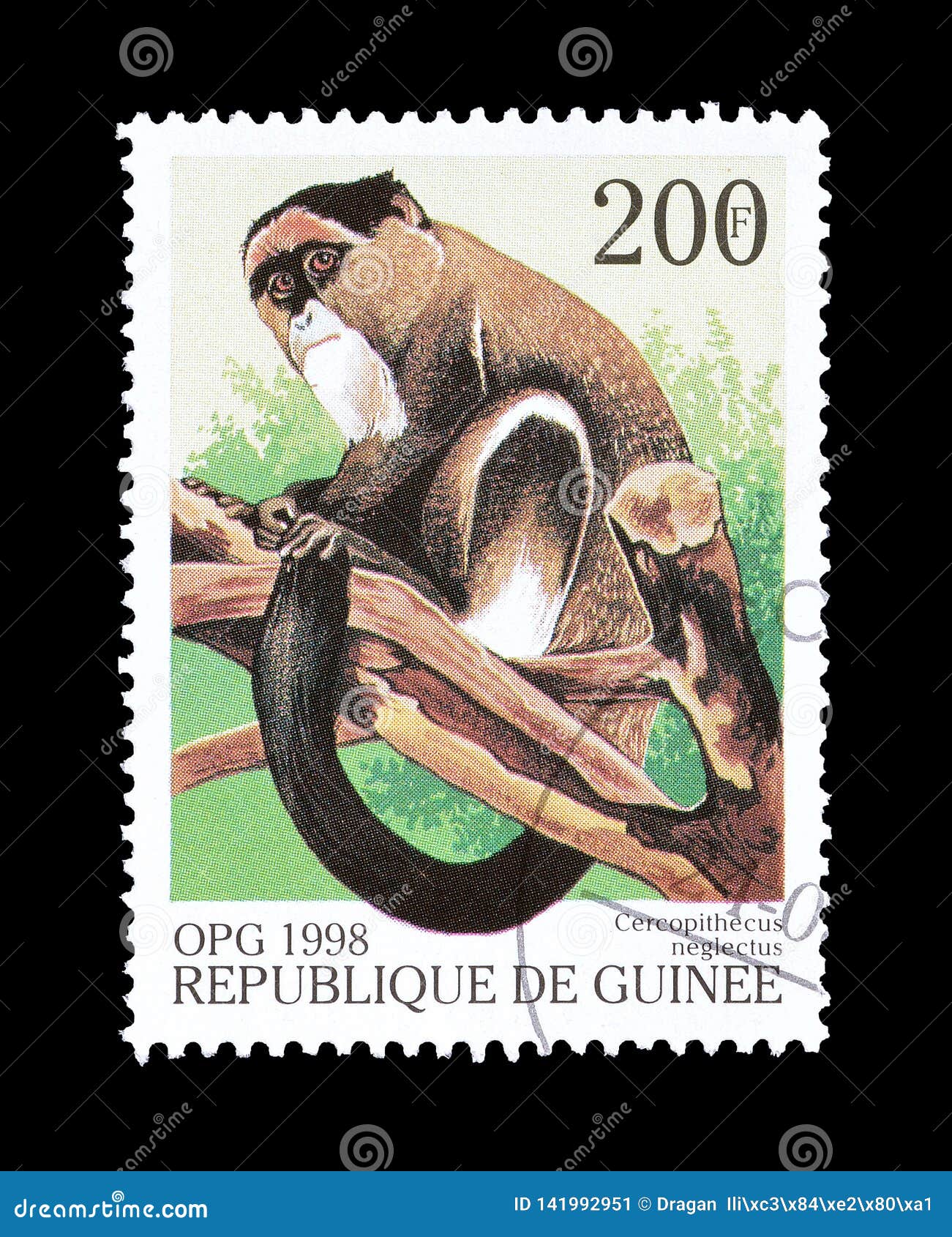 De Brazza Monkey on Postage Stamp Editorial Photo - Image of animal ...