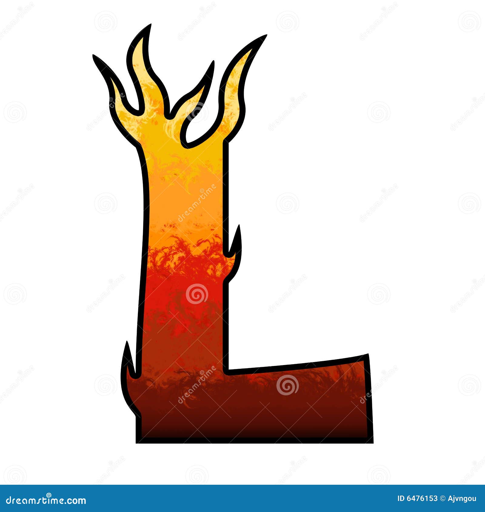 De Brief L Van Het Alfabet Van Vlammen Stock Illustratie - Illustration ...