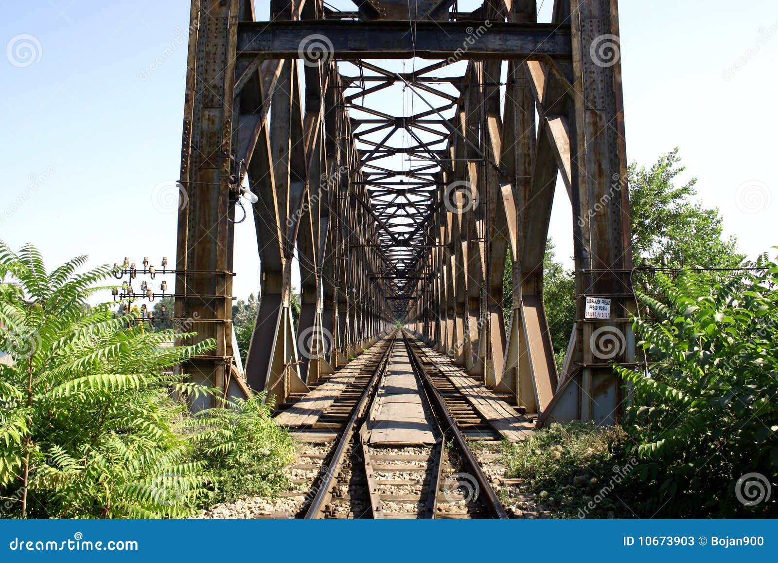 De brug van de spoorweg stock afbeelding. Image of bouw - 10673903