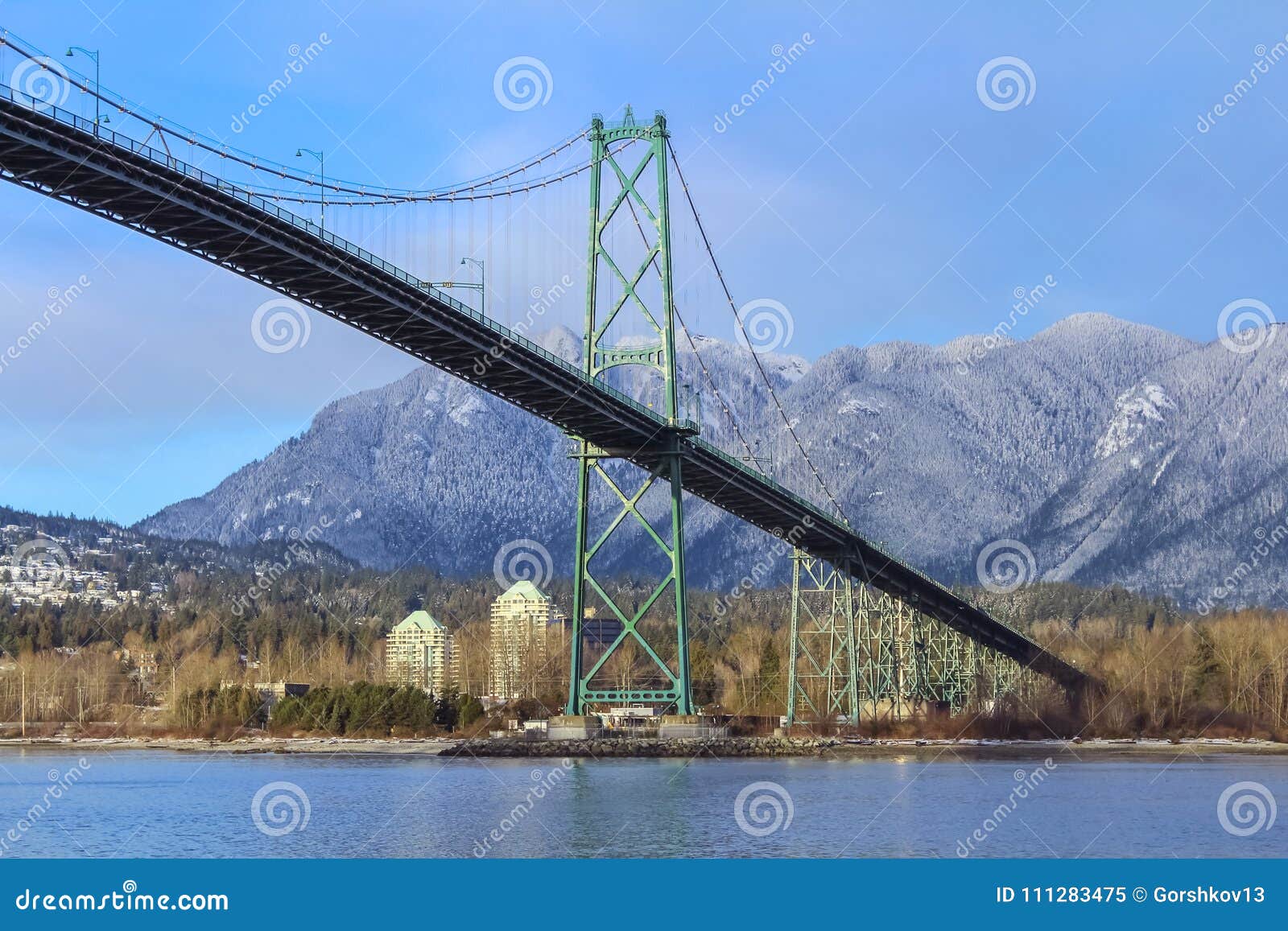 De Brug Van De Leeuwenpoort in Vancouver, BC, Canada Stock Afbeelding ...