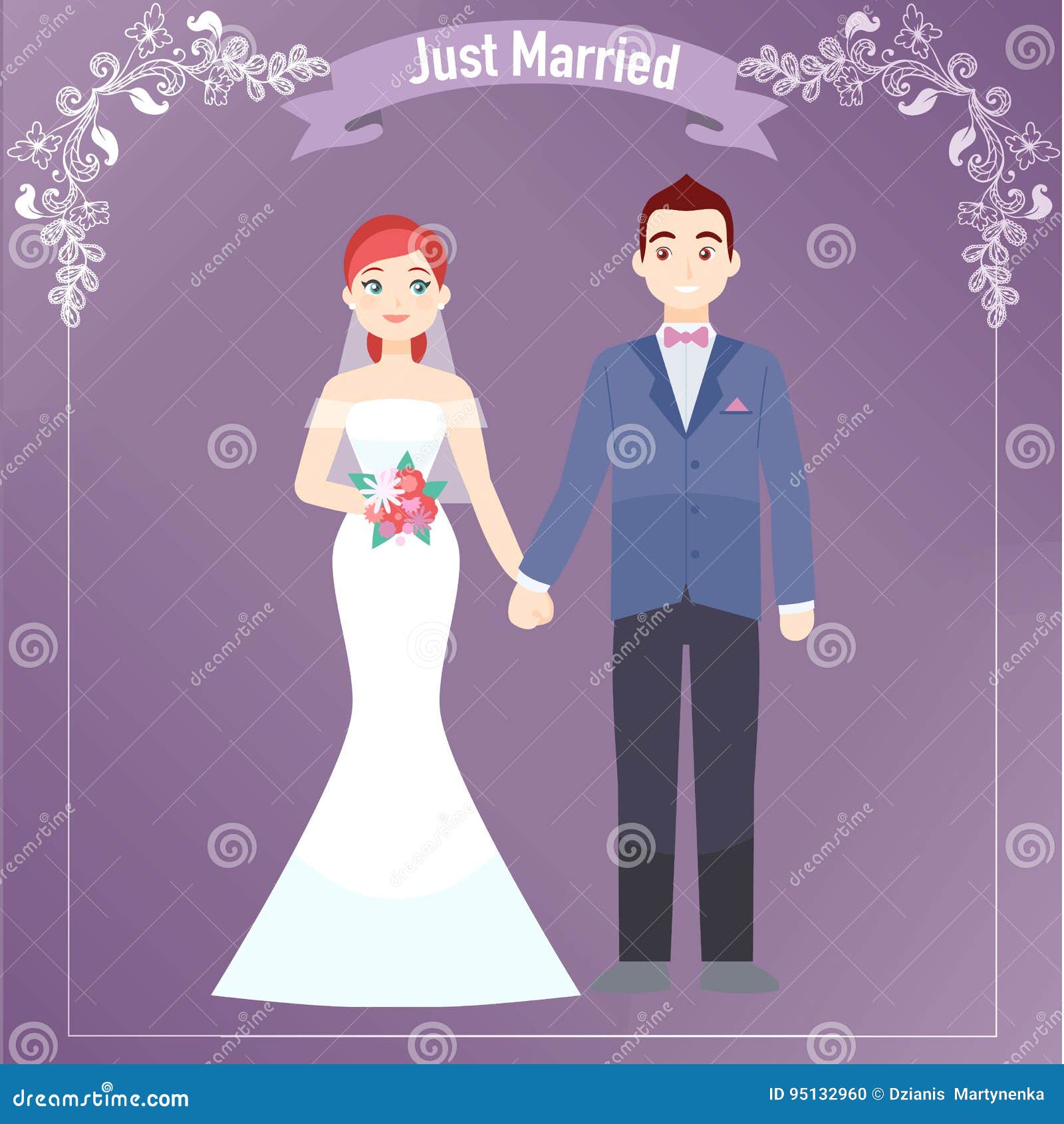 De bruid en de bruidegom vector illustratie. Illustration of geluk ...