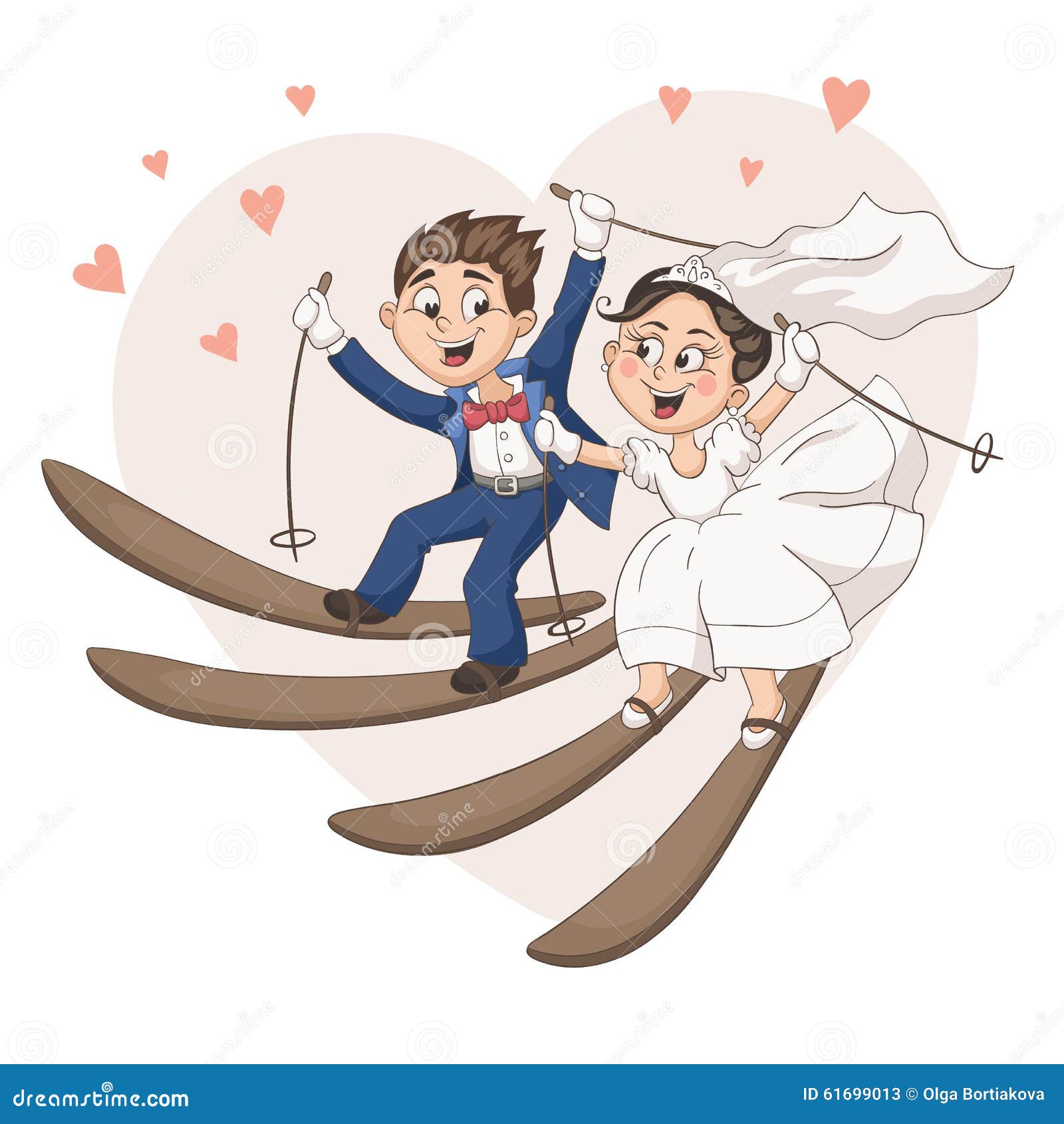 De Bruid En De Bruidegom Van Het Beeldverhaal Vector Illustratie ...