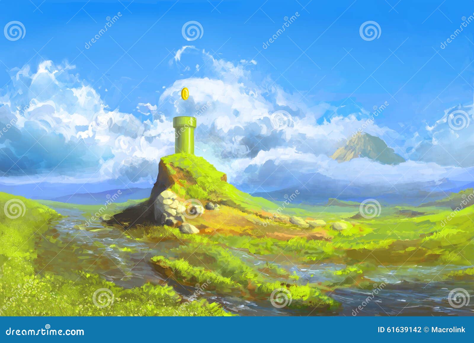 De Buis van super Mario stock illustratie. Illustration of wolk - 61639142