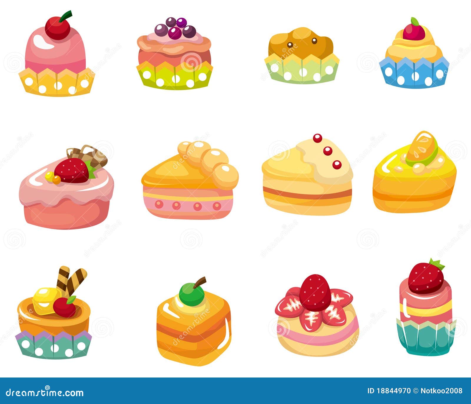 De Cakepictogram Van Het Beeldverhaal Vector Illustratie - Illustration ...