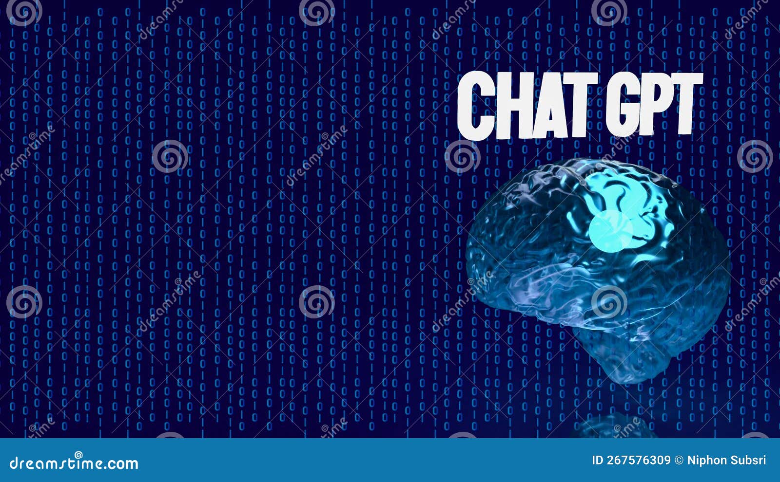 De Chat Gpt Text En Brain for Technology Concept 3d Rendering Stock ...