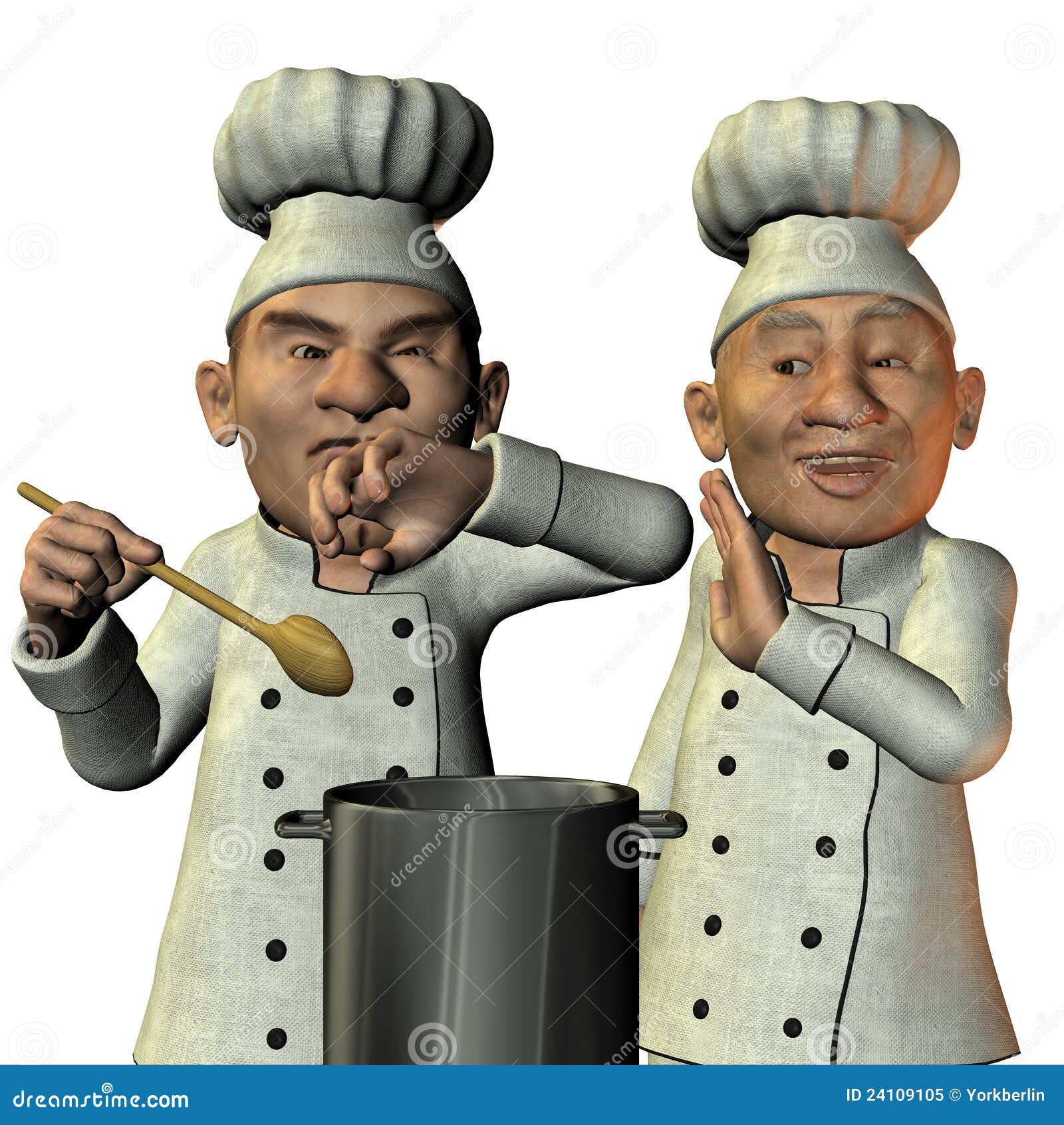 De Chef-kok Proefte Zoute Soep Stock Illustratie - Illustration of ...