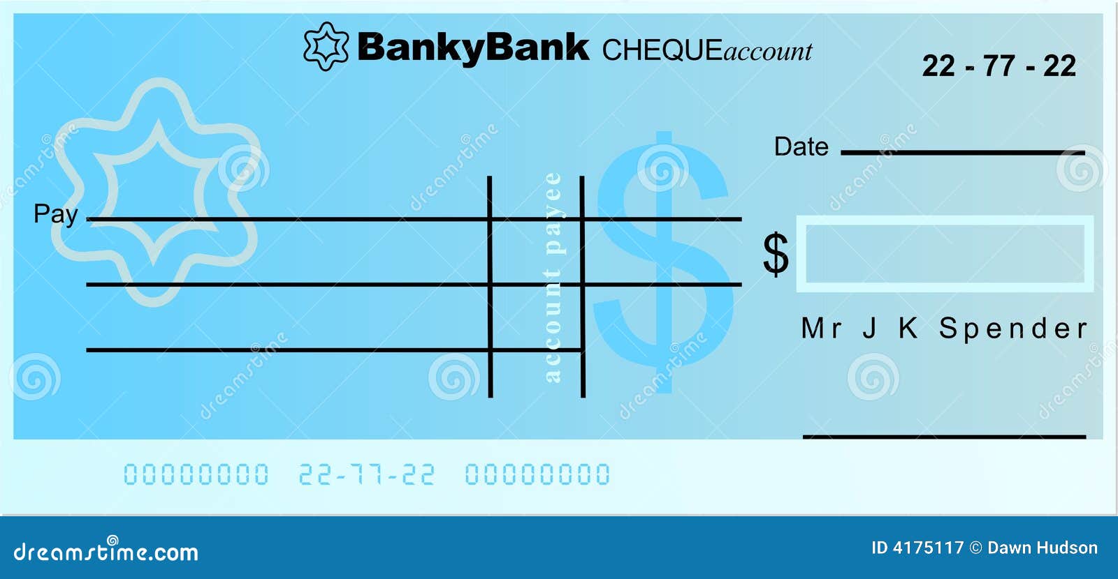 De cheque van de dollar stock illustratie. Illustration of bedrag - 4175117