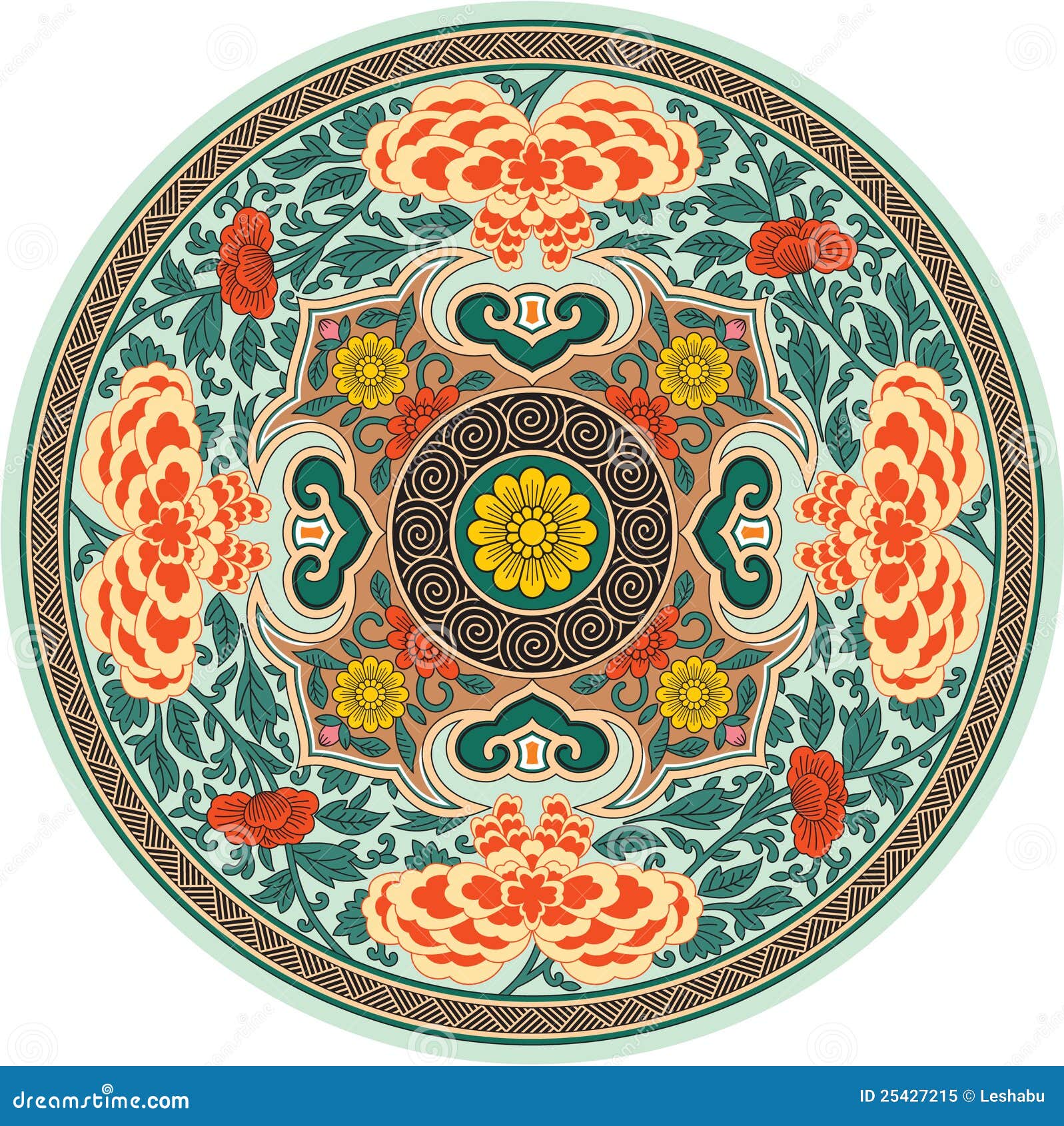 De Chinese Traditionele Rozet Van Het Patroon Vector Illustratie ...