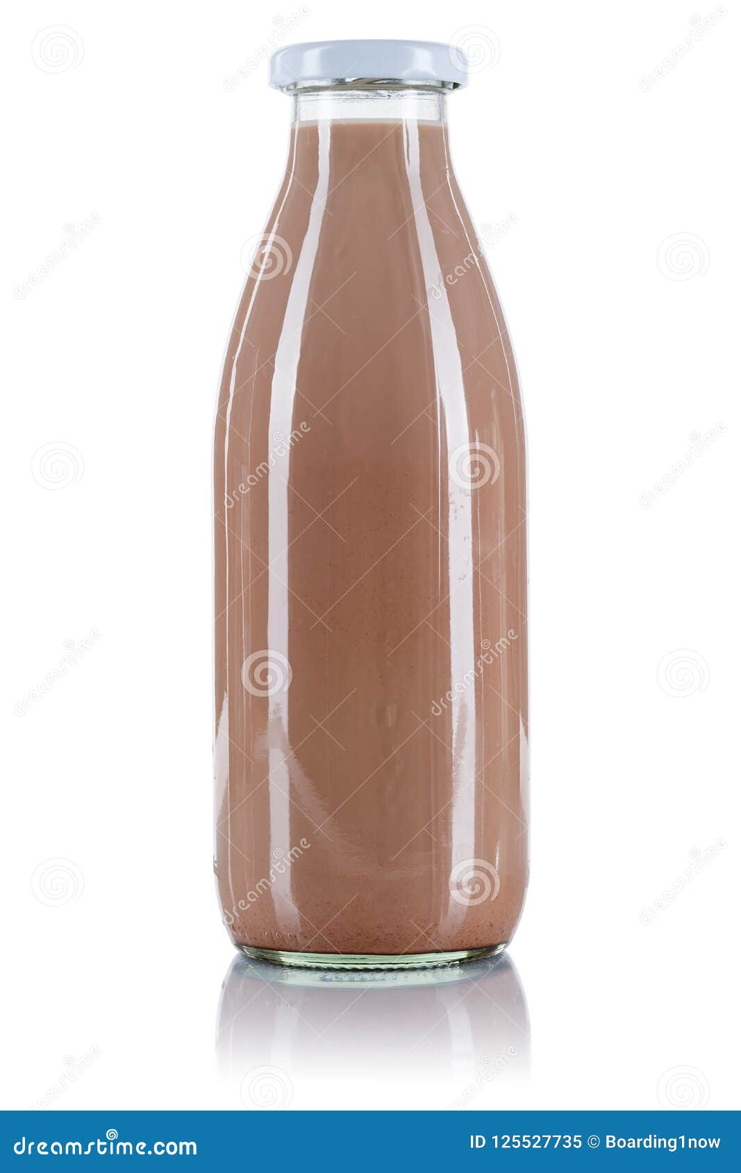 De Chocolade Drinkt Melkfles Op Wit Wordt Geïsoleerd Dat Stock ...
