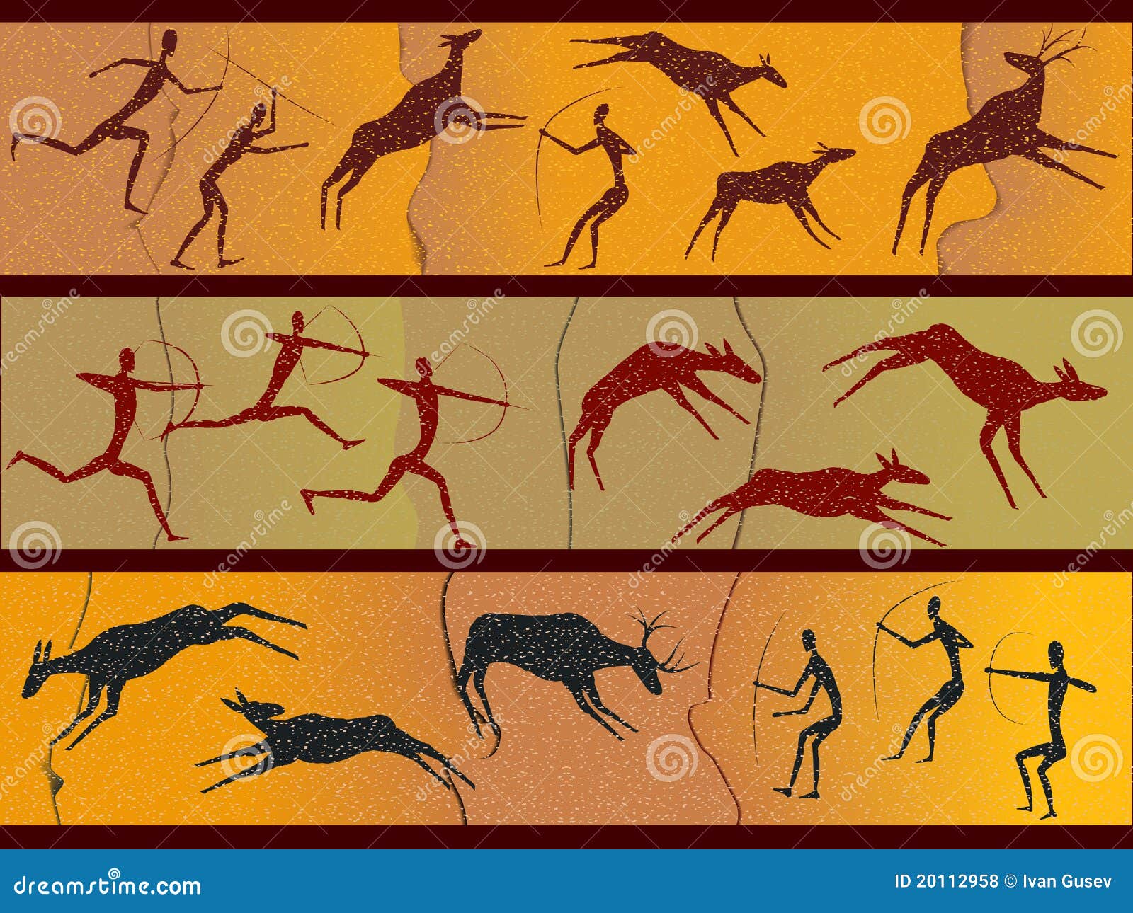 De Cijfers Van Het Hol Van Primitieve Peopl Vector Illustratie ...