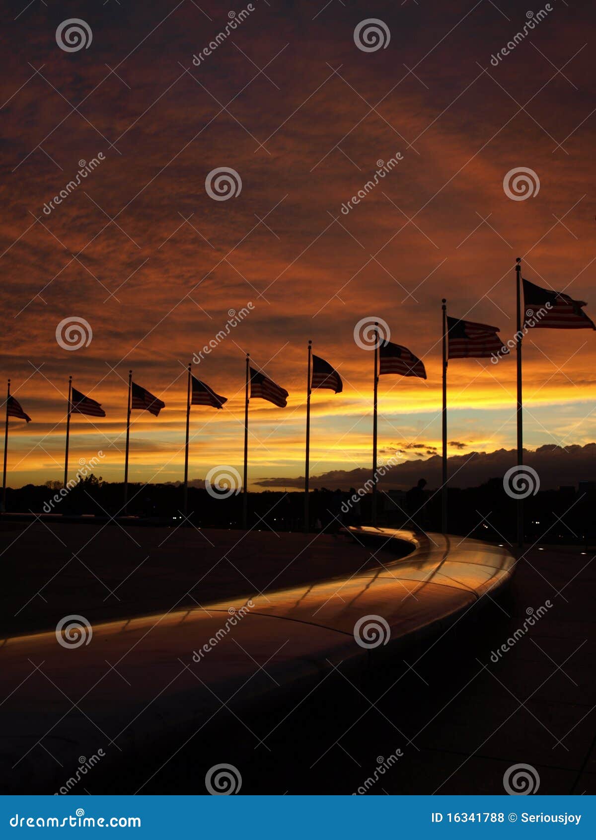De Cirkel Van De Vlag Rond Het Washington Monument Stock Foto - Image ...