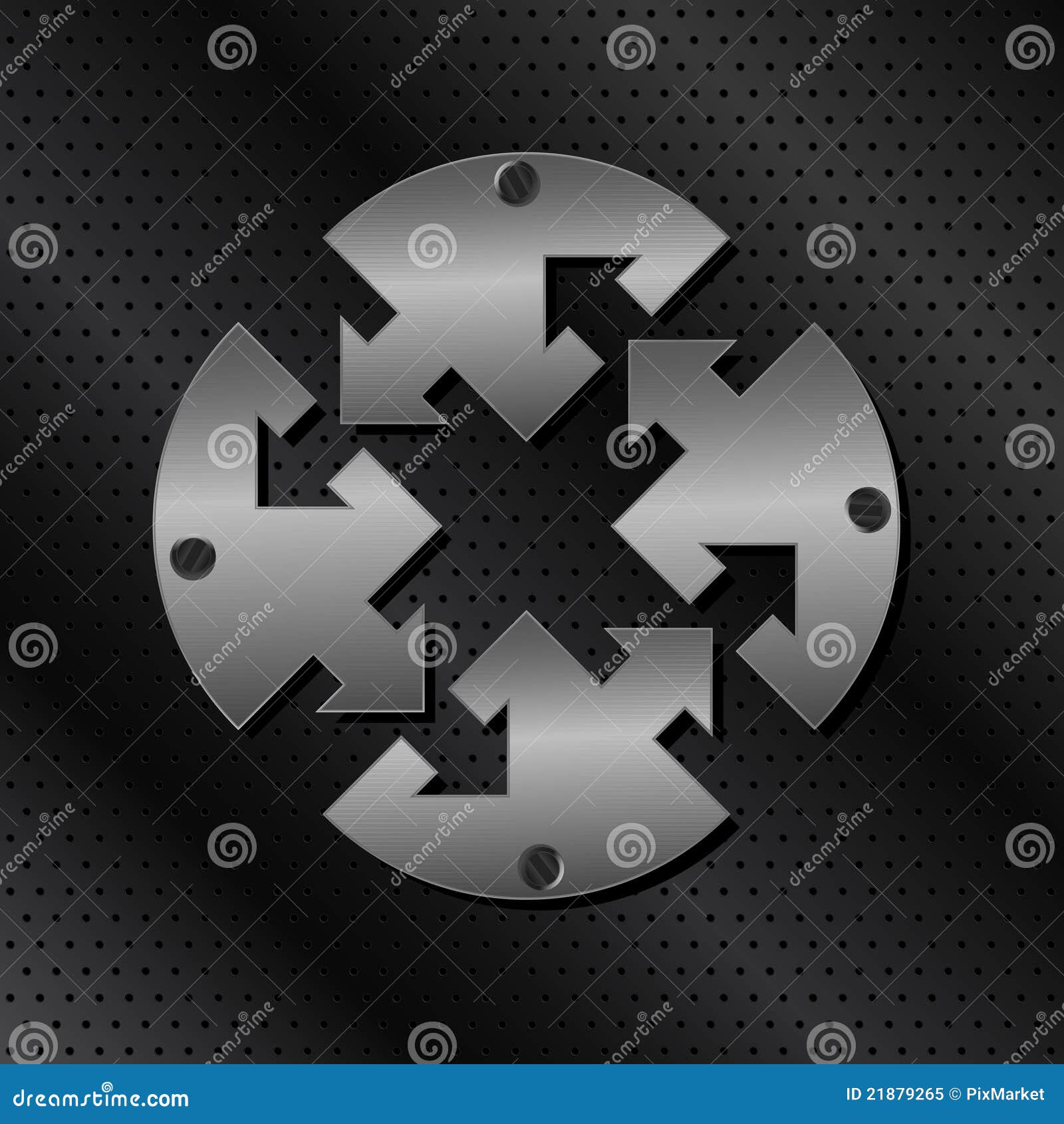 De Cirkel Van Het Metaal Met Pijlen Vector Illustratie - Illustration of futuristisch ...