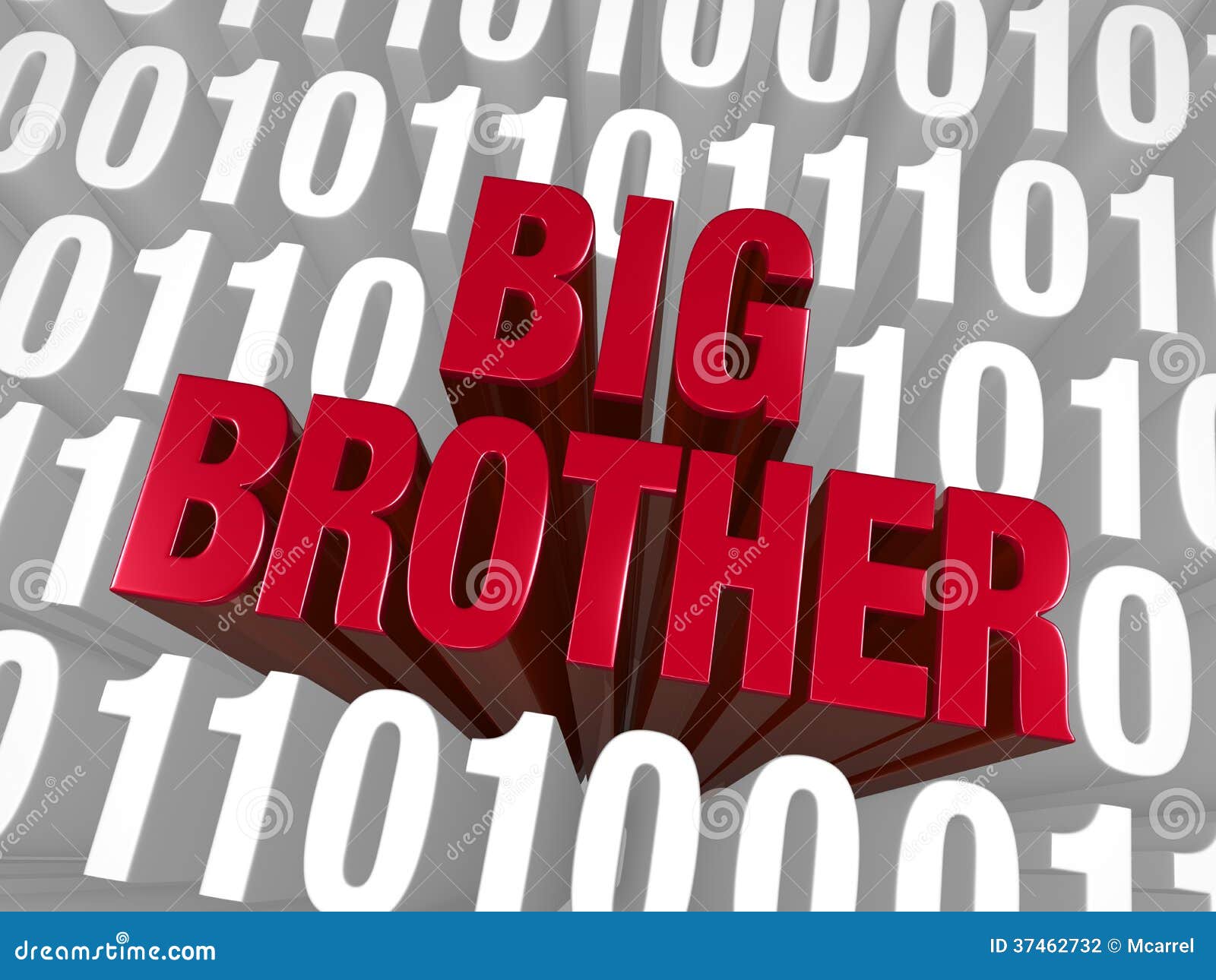 De Code Van Big Brother Emerges from Computer Stock Illustratie ...