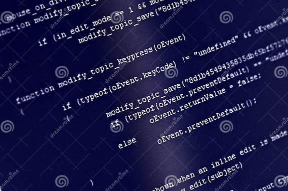 De code van het programma stock afbeelding. Image of computer - 9014159