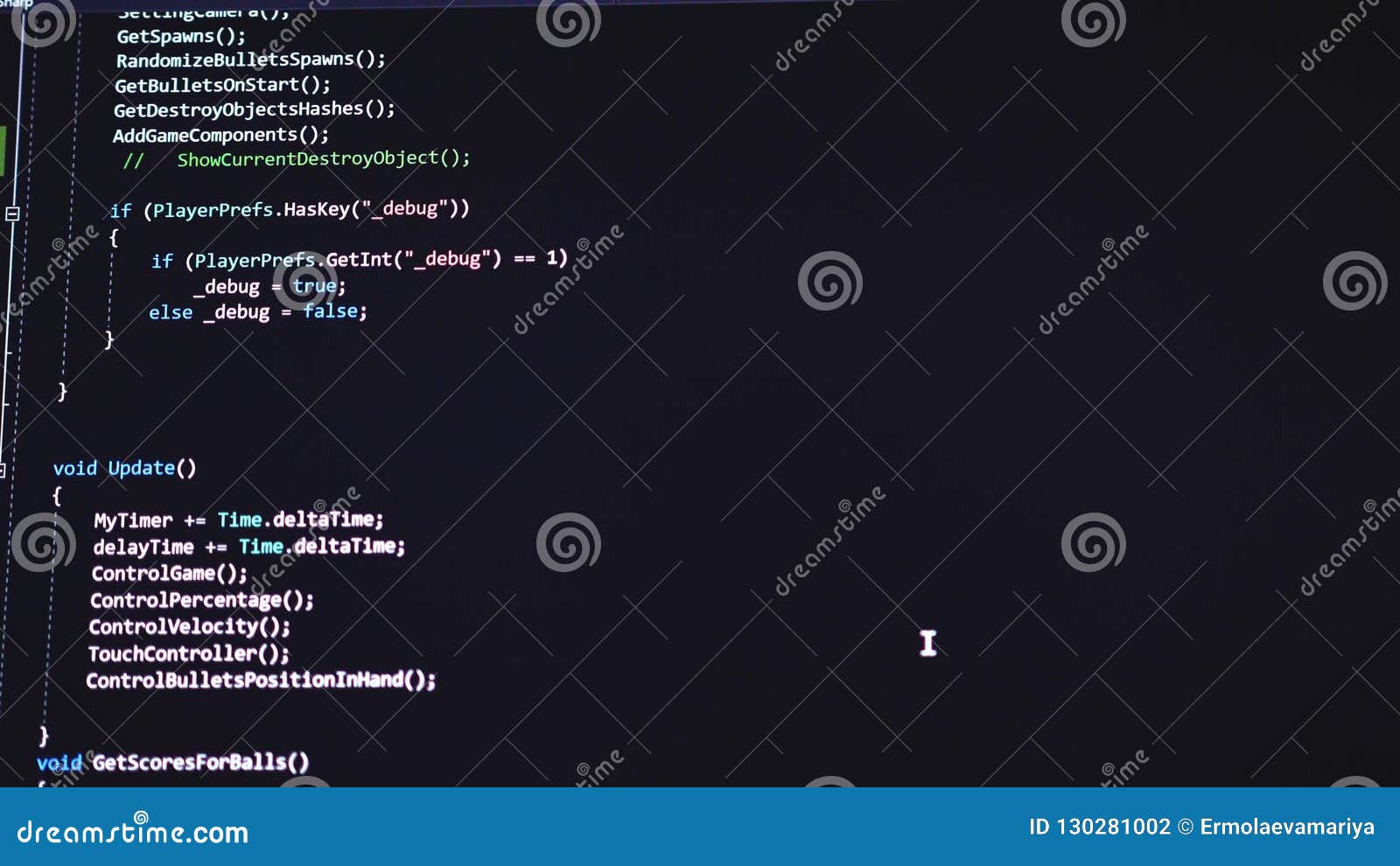De Code Van De Website Op De Computermonitor De Programmeur Op Het Werk ...