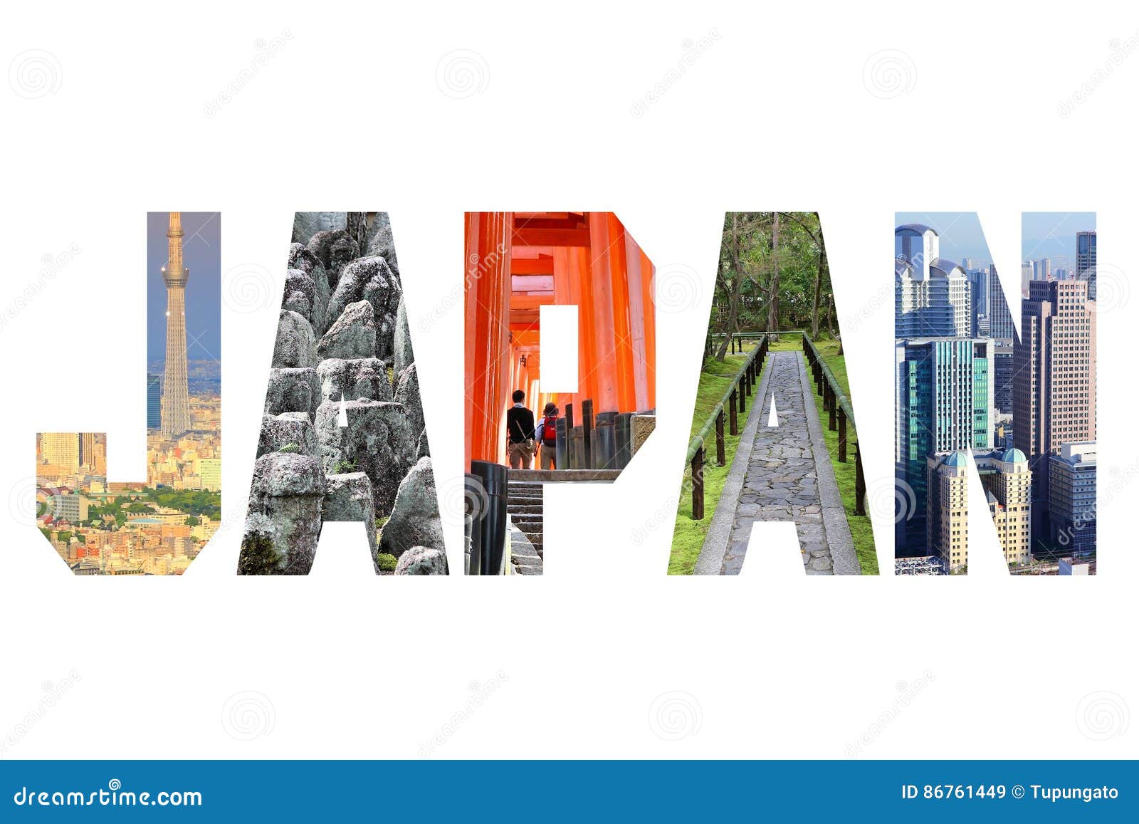 De collage van Japan stock afbeelding. Image of brieven - 86761449